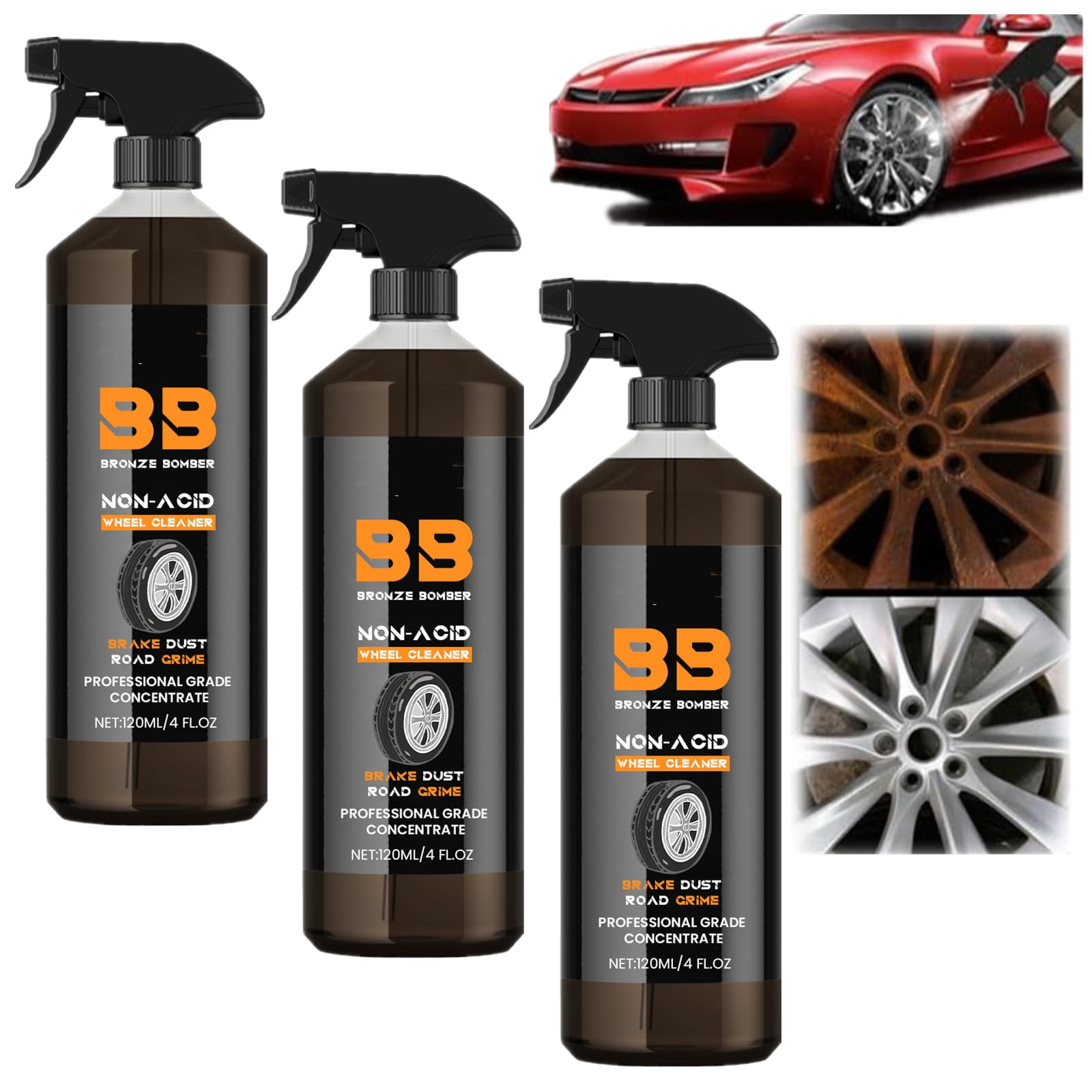 ZephyrZing Bronze Bomber Non-Acid Wheel Cleaner - Powerful Bronze ...