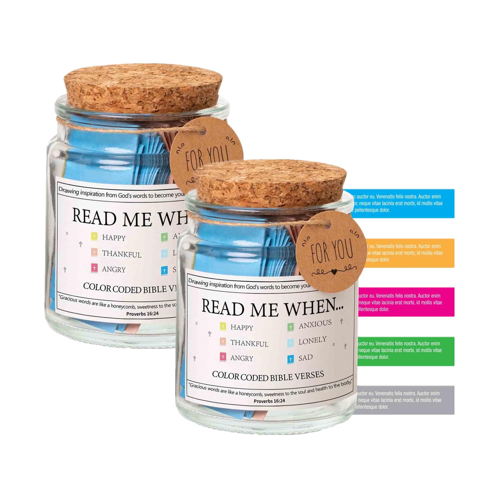 ZephyrZing Read Me When Bible Verses Jar - Color Coded Bible Verses for ...