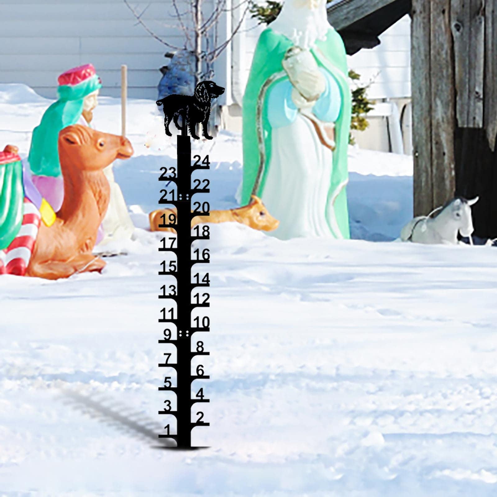 ZephyrZing Snow Gauge Outdoor, Snow Measuring Stick Outdoor, 24 Inch ...
