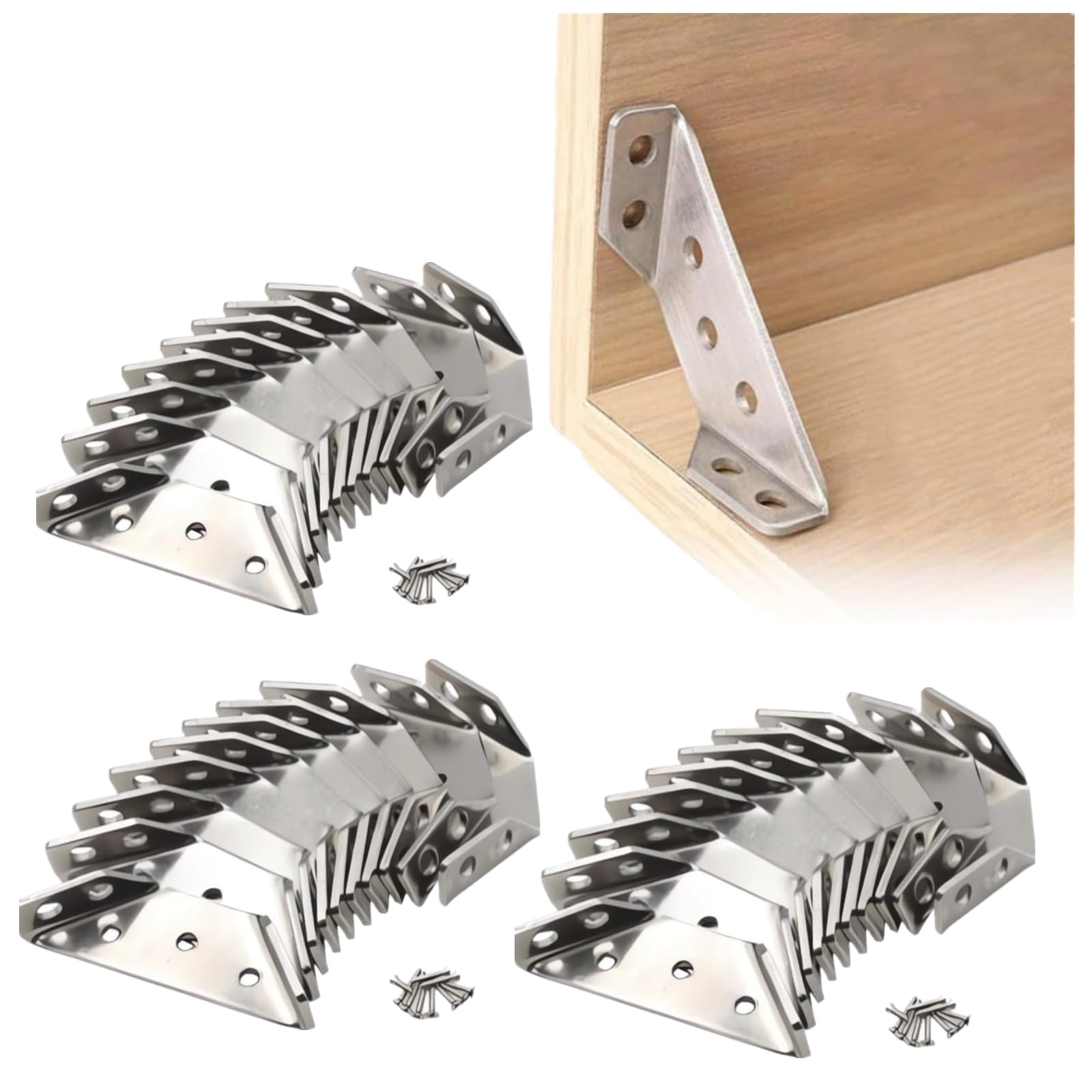 ZephyrZing Universal Furniture Corner Connector - Stainless Steel ...