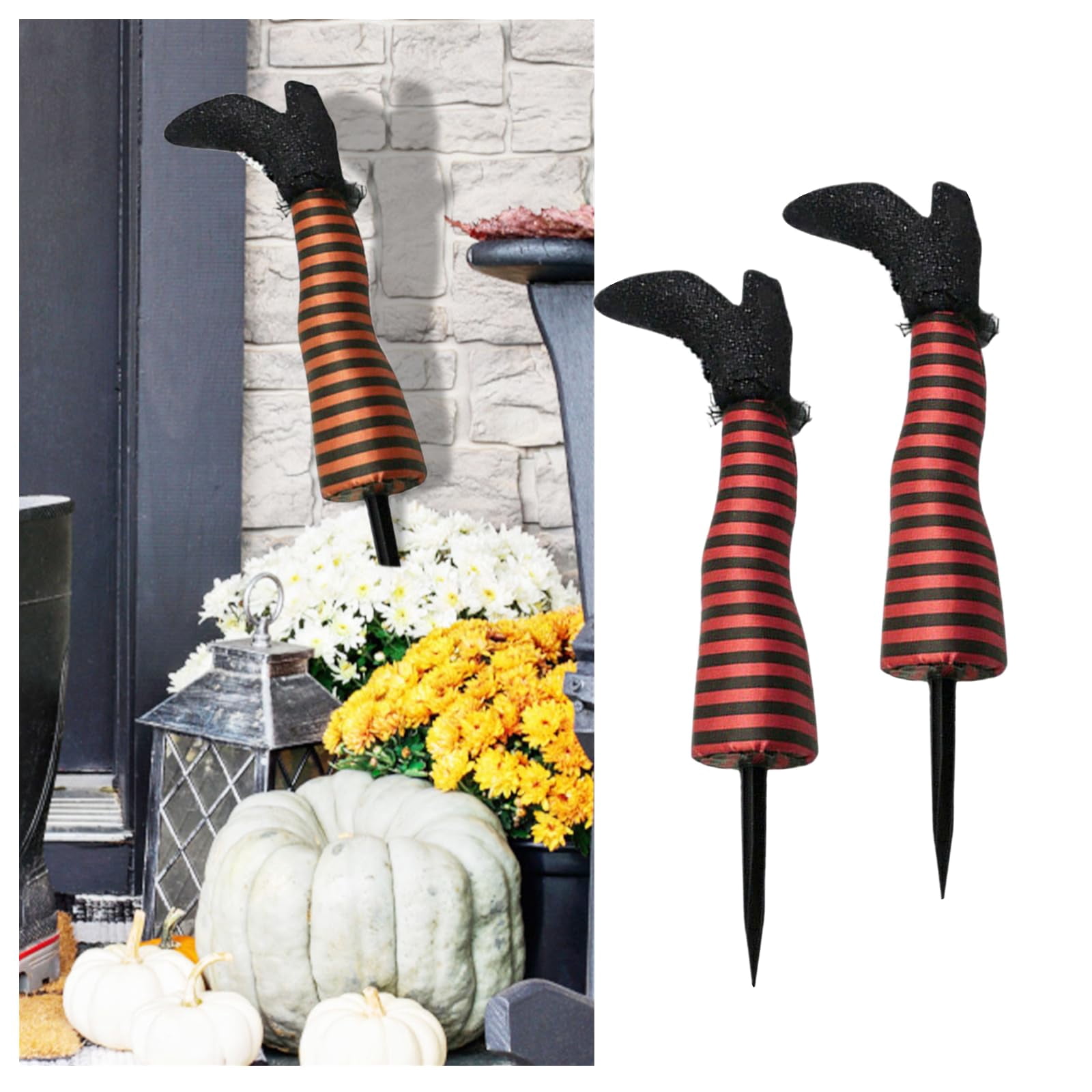 ZephyrZing Witch Leg Yard Stakes - 1 Pair Wicked Upside Down Witch Legs ...