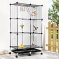 Zepkd 49-Inch Birdcage Large Metal Parakeet Cages Freestanding Pet Net ...