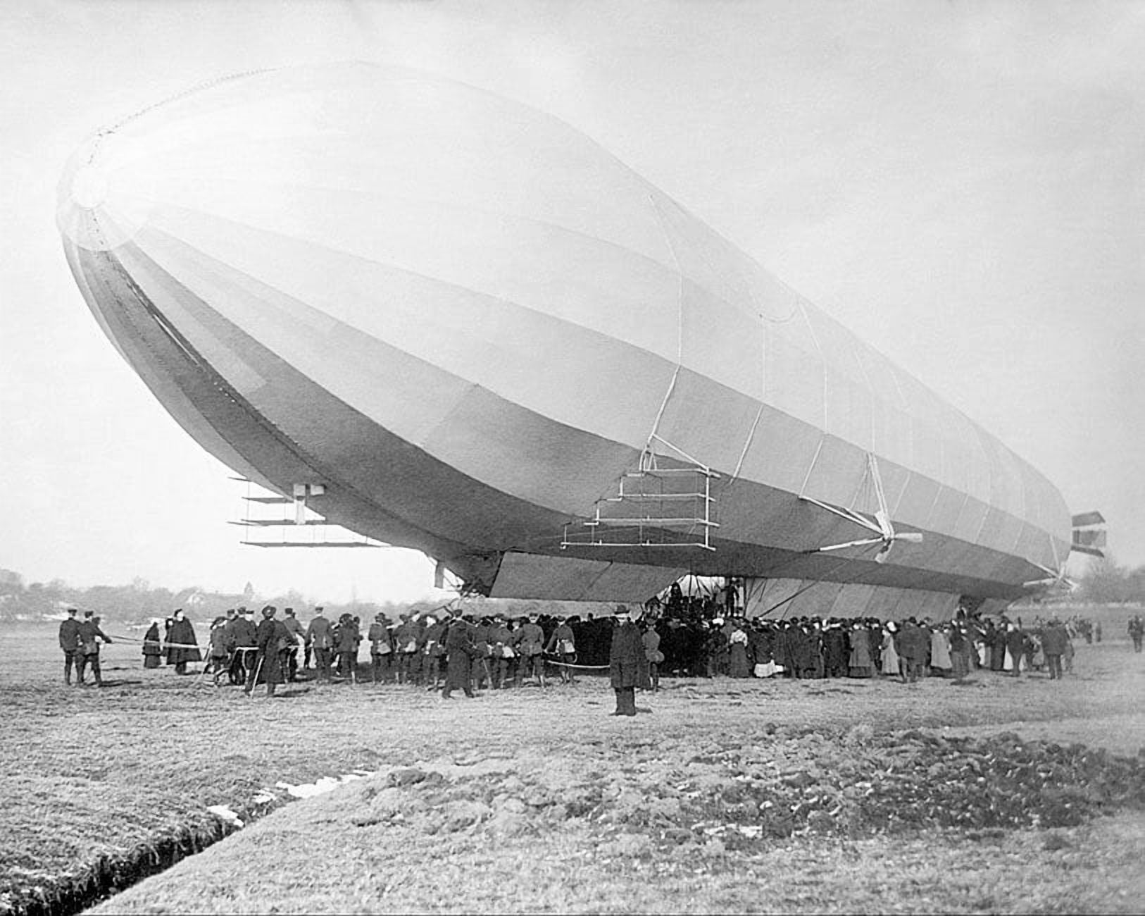 Zeppelin Airship / Blimp No. 3 on Ground - 24x36 Inch Glossy Laminated ...