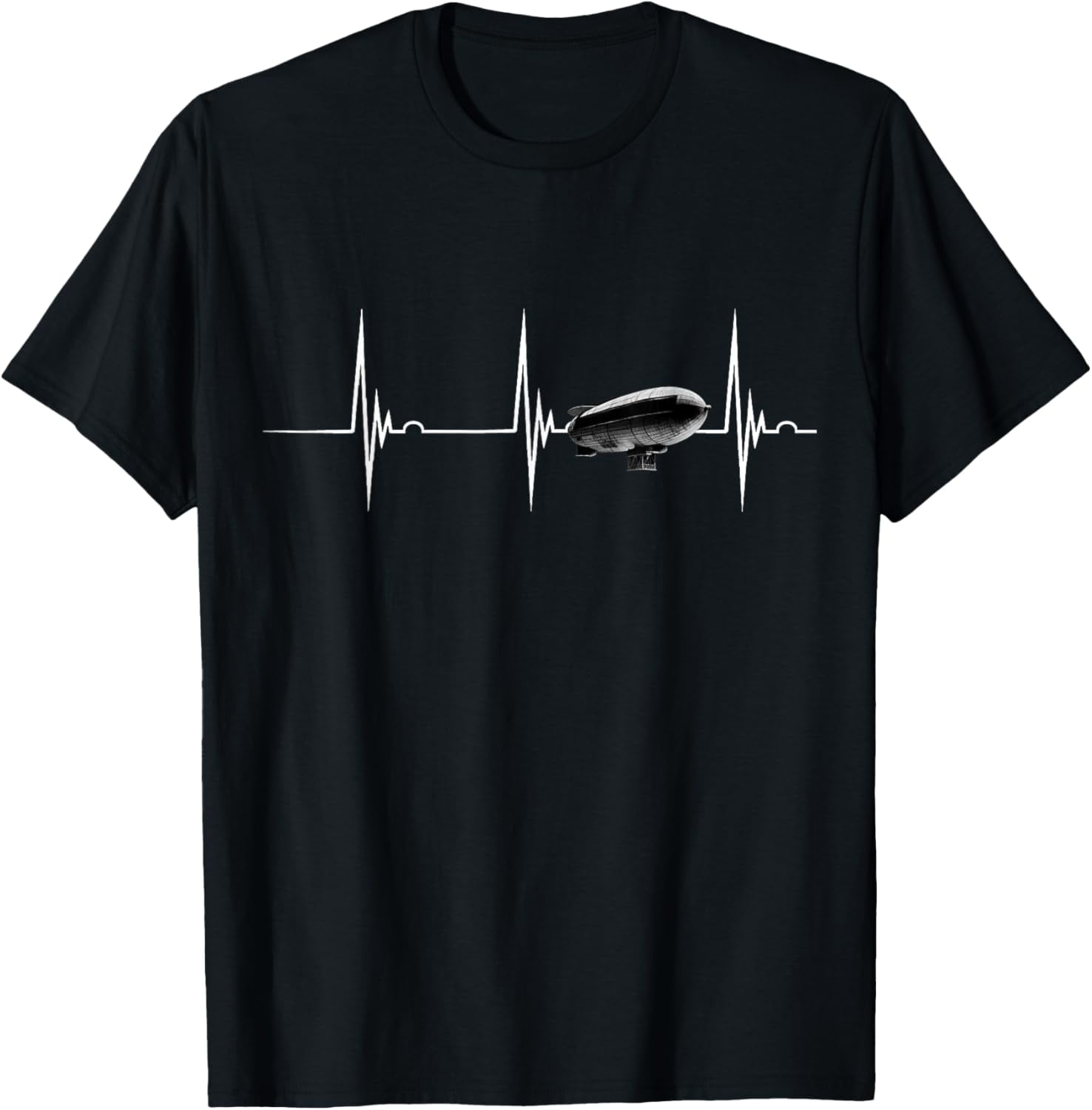 Zeppelin Airship Dirigible Heartbeat EKG Pulse Blimp T-Shirt - Walmart.com