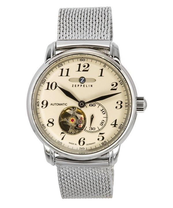 Zeppelin LZ 127 Graf Stainless Steel Open Heart Beige Dial Automatic ...