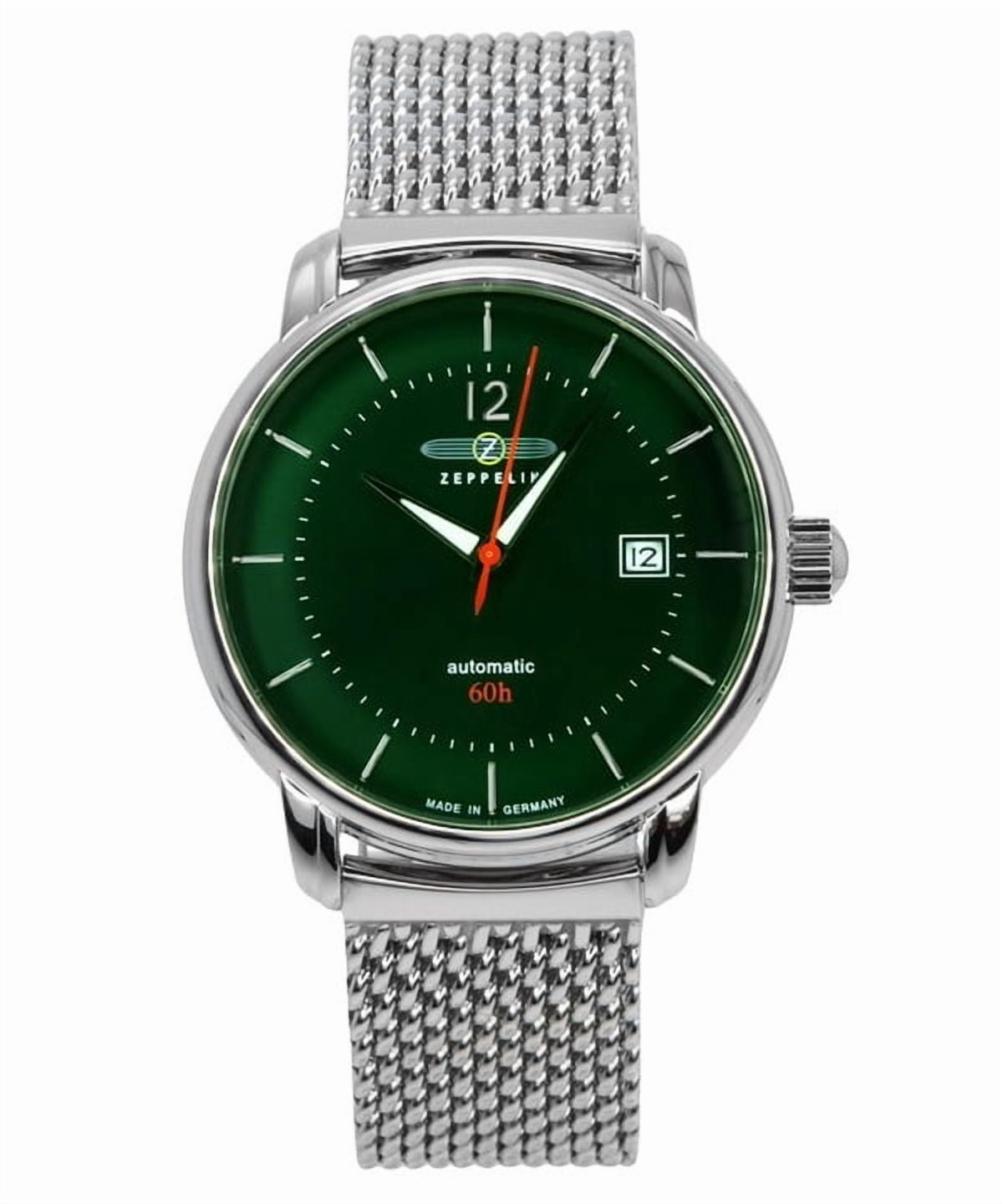 Zeppelin LZ120 Bodensee Stainless Steel Green Dial Automatic 8160M4 Men ...