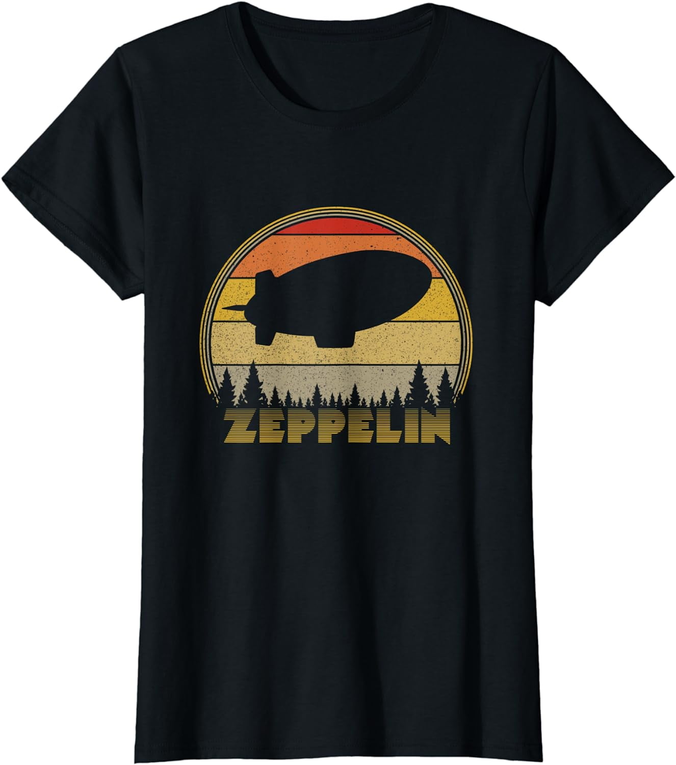 Zeppelin Retro Vintage Sunset 70s 80s Distressed Dirigible T-Shirt ...