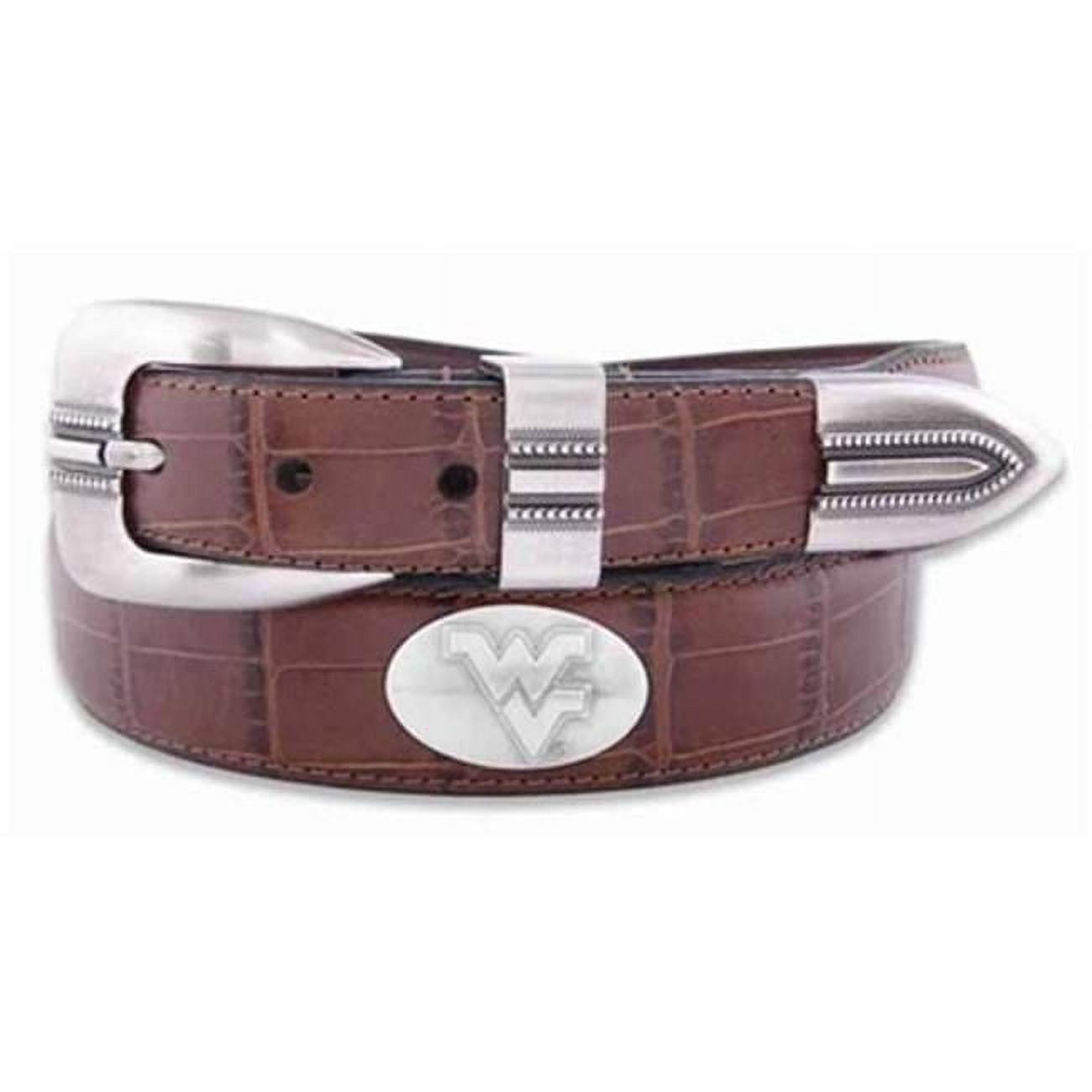 ZeppelinProducts West Virginia Concho Croc Tan Leather Belt, 40 Waist ...