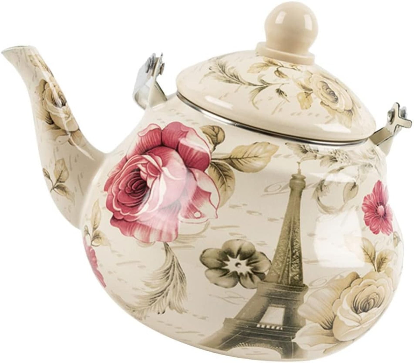 Zeprnir Enamel Teapot Tea Kettle Vintage Porcelain Teapot Floral Water ...