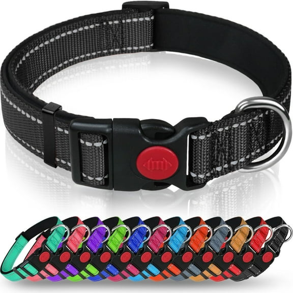 Hamilton 1" Double Thick Nylon Deluxe Dog Collar, 26" long, Black ...