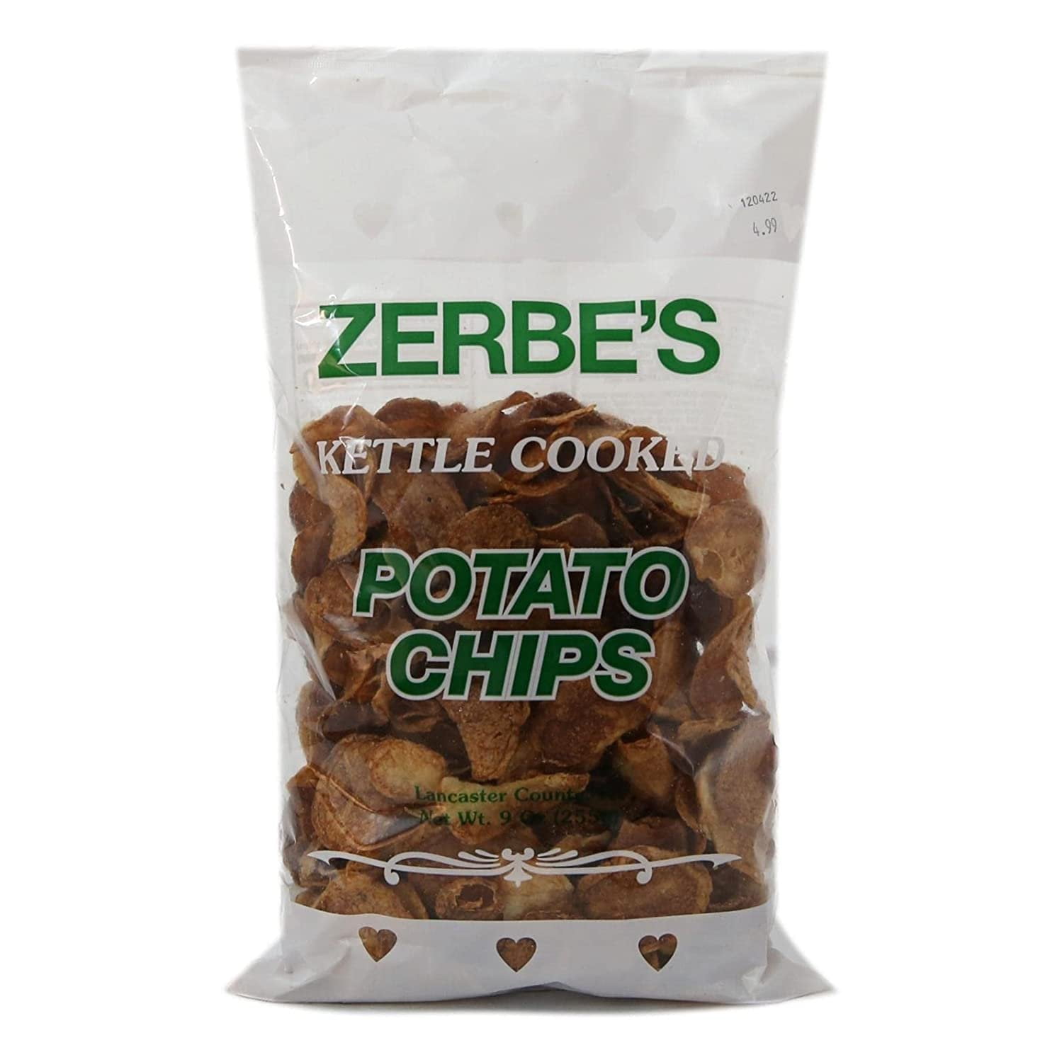 Zerbe's Kettle Cooked "Dark" Potato Chips, Cooked with Lard - 9 oz. Bag ...