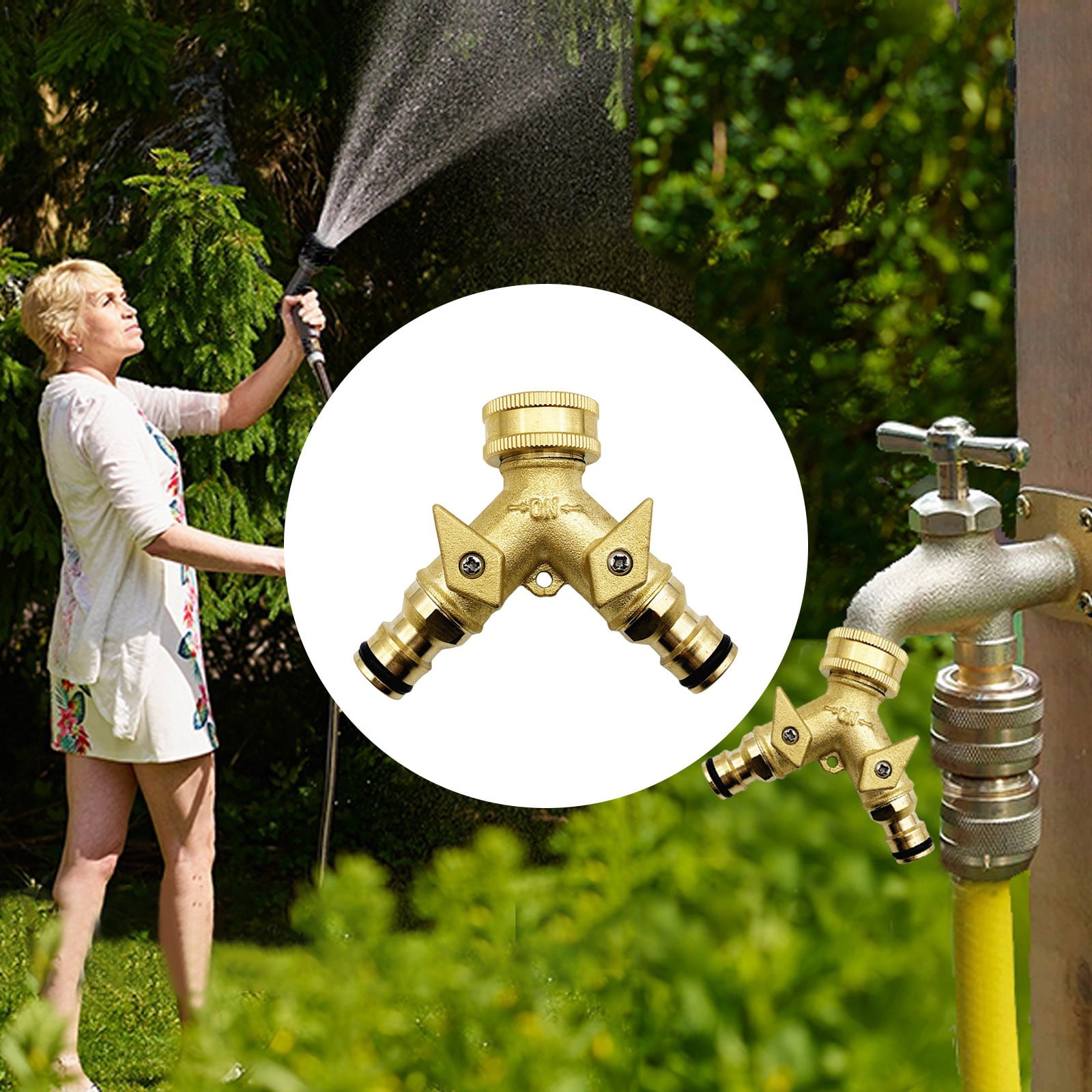 Zerbueate Garden Supplies Clearance Garden Double Way Water Distributor ...