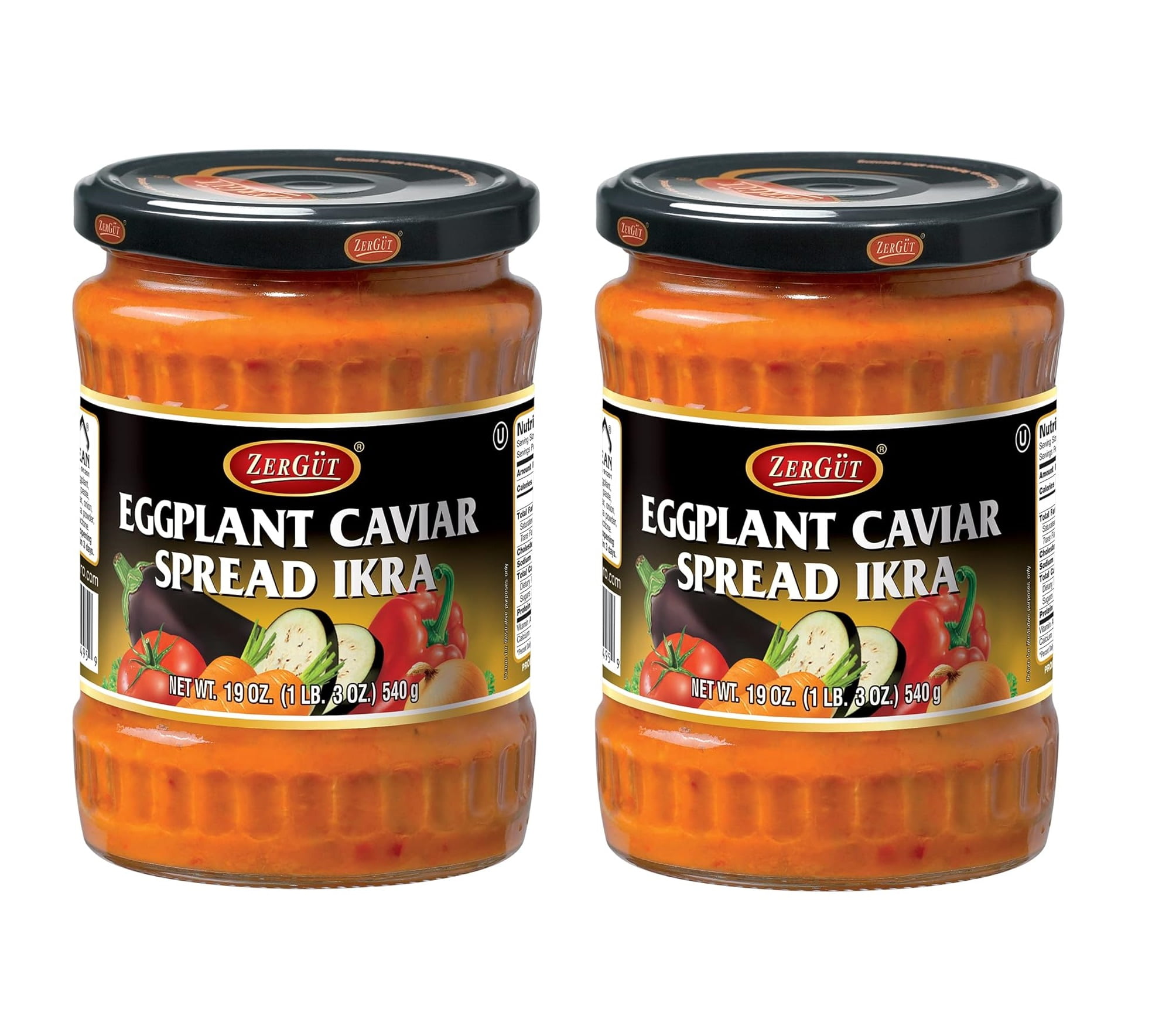 Zergut Eggplant Caviar Spread, Plant-Based, Kosher, Vegan, 19oz ...