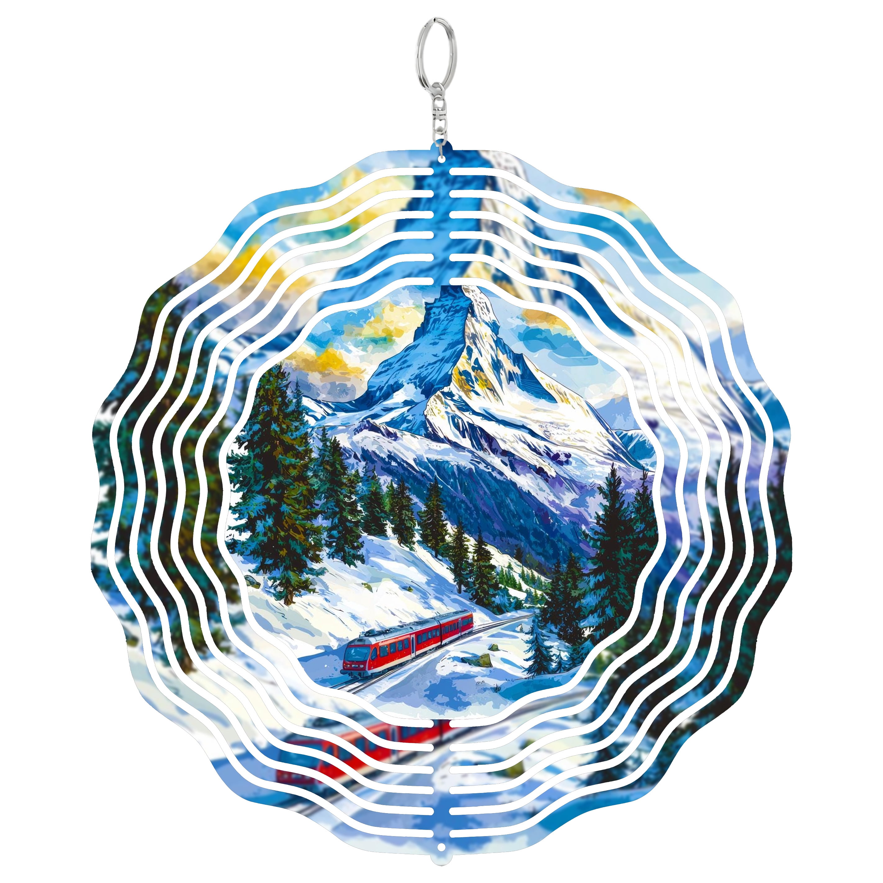 Zermatt Switzerland Wind Spinner, Kinetic Hanging Yard Art Ornament ...