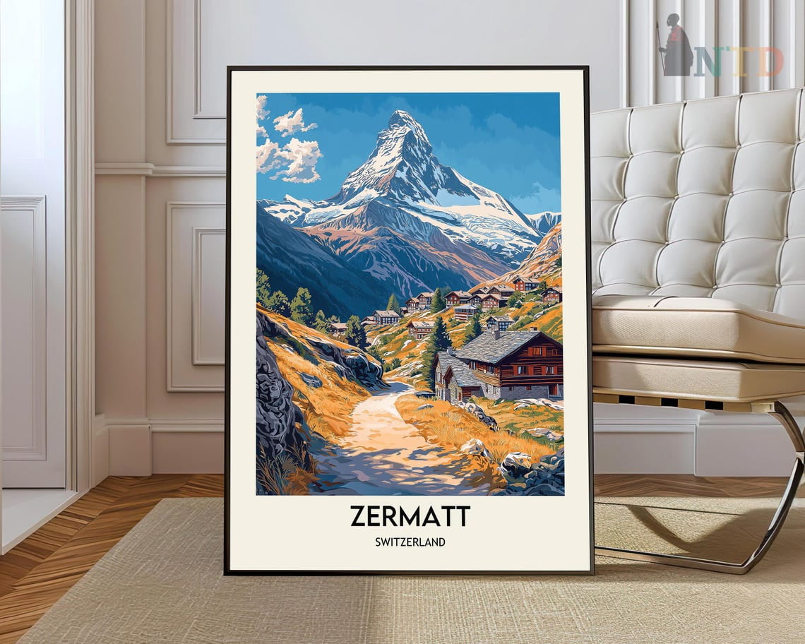 Zermatt Travel Poster, Zermatt Wall Art, Zermatt Poster Print, Zermatt ...
