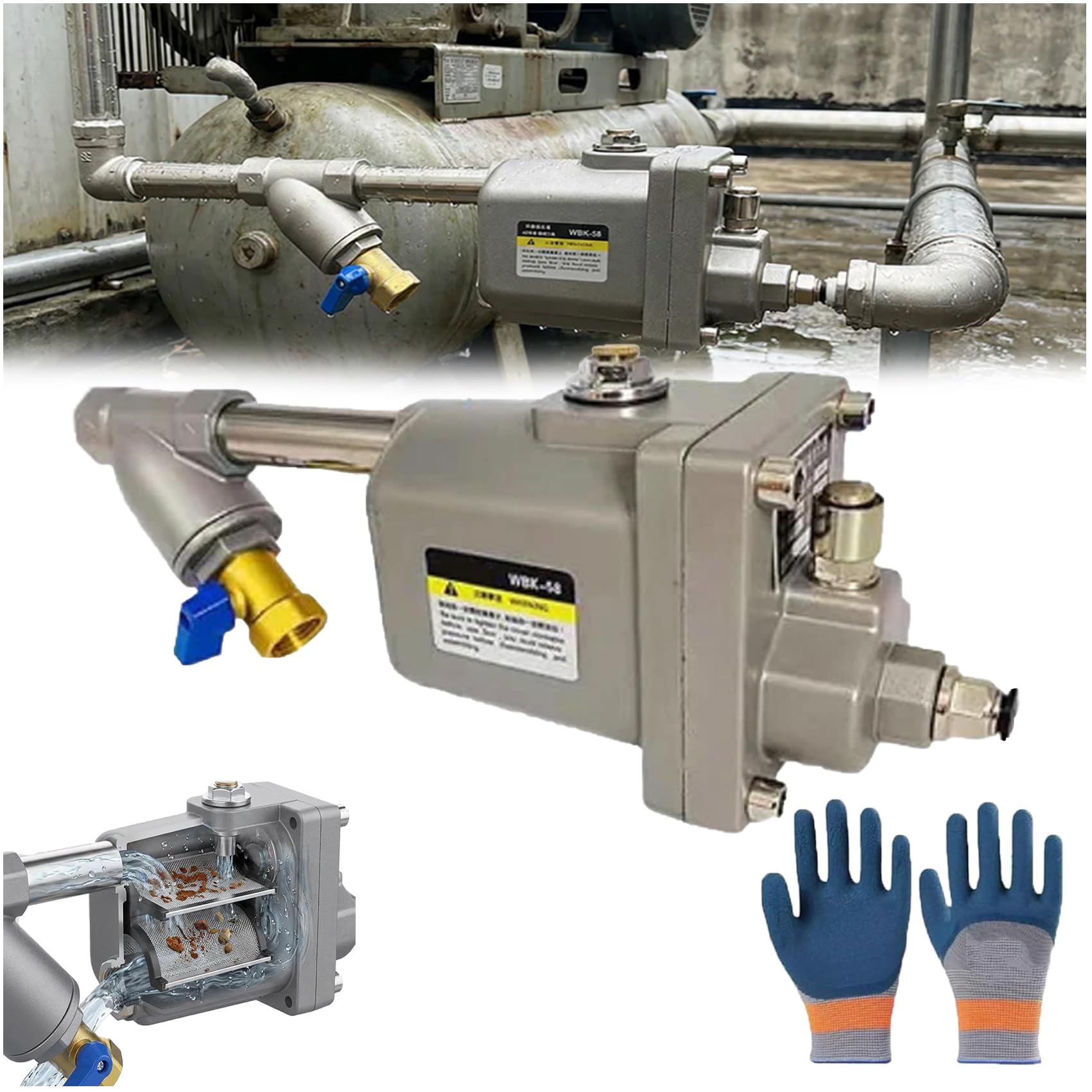 Zero Air Loss Automatic Drain Valve, Dual-Layer Filter Air Compressor ...