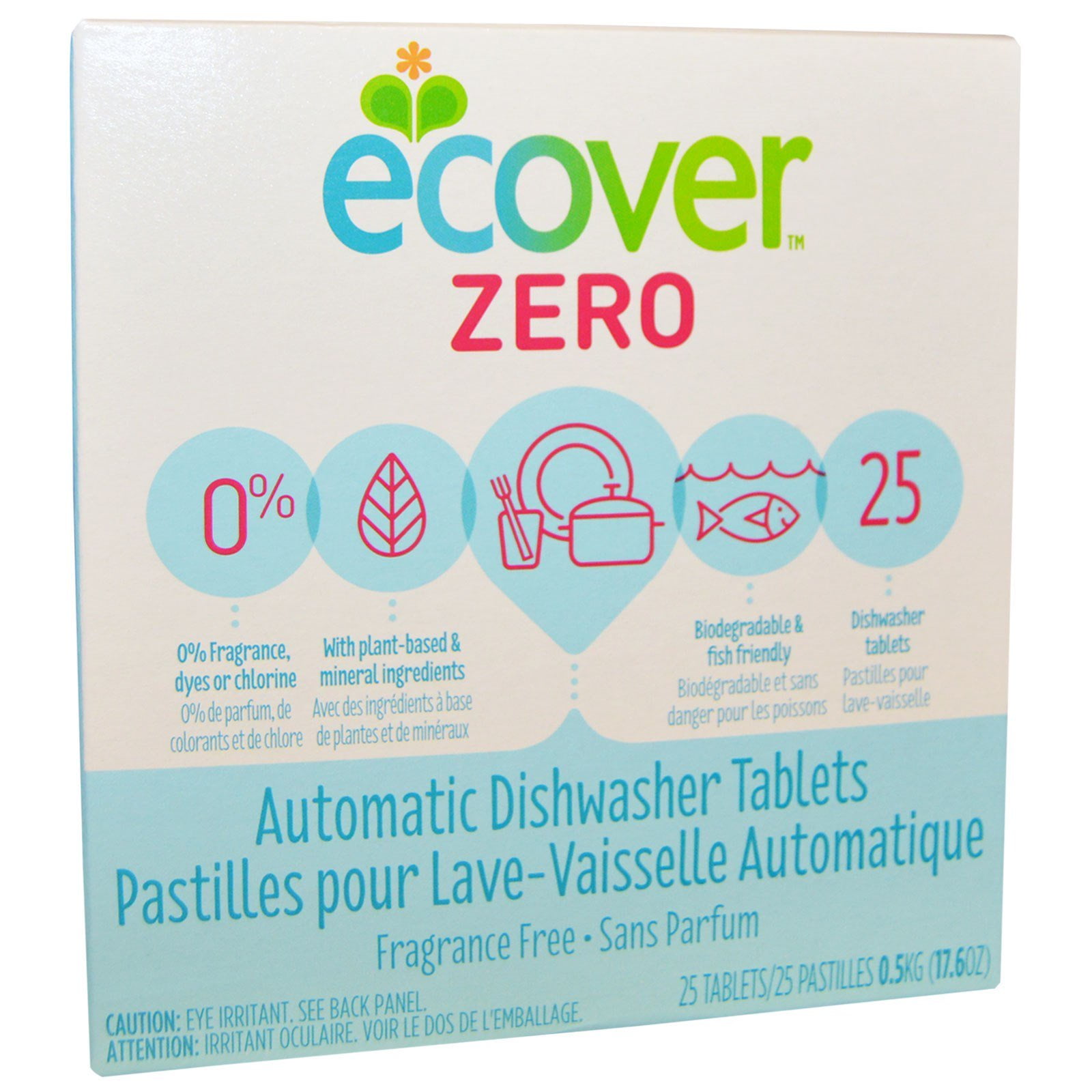 Ecover Zero Dishwasher Detergent Tablets, Fragrance Free, 25 Tablets ...