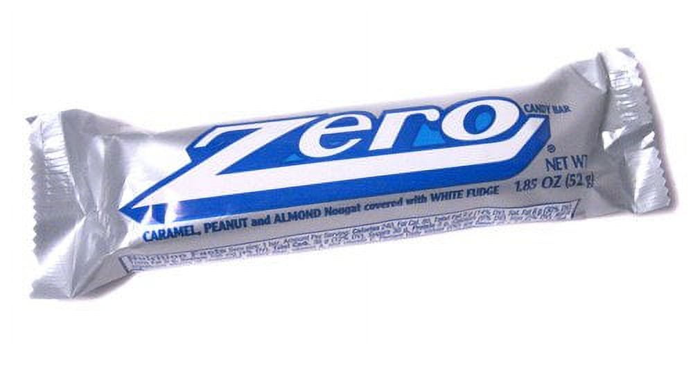 Zero Candy Bar 24ct Caramel Peanut Nougat Covered w/ White Fudge ...