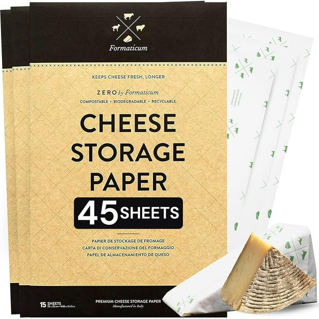 Zero Cheese Storage Paper, Compostable, Biodegradable, and Plastic-Free Paper to Keep Cheese and ...