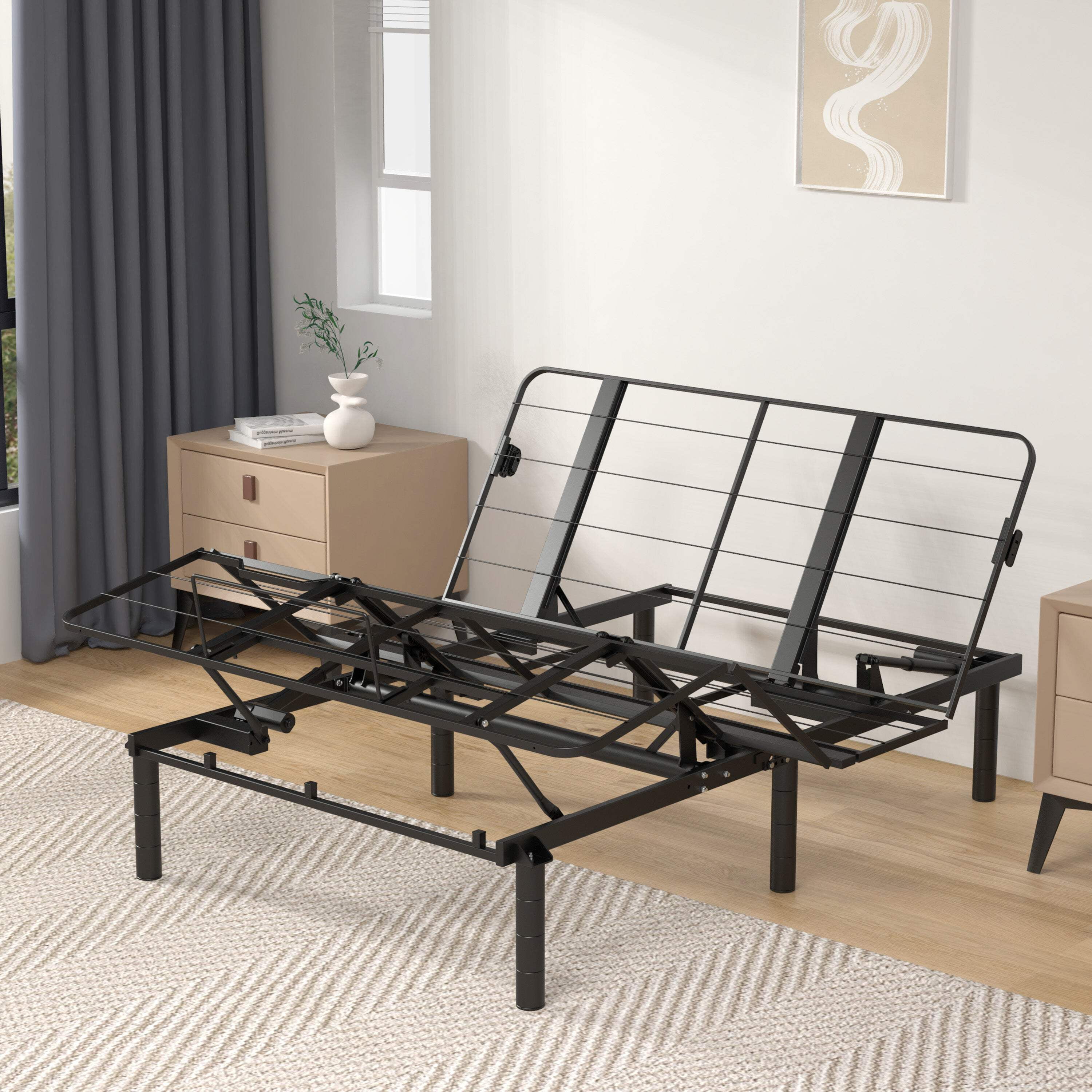 Zero Clearance Adjustable Bed Base Frame Head And Foot Incline Quiet ...