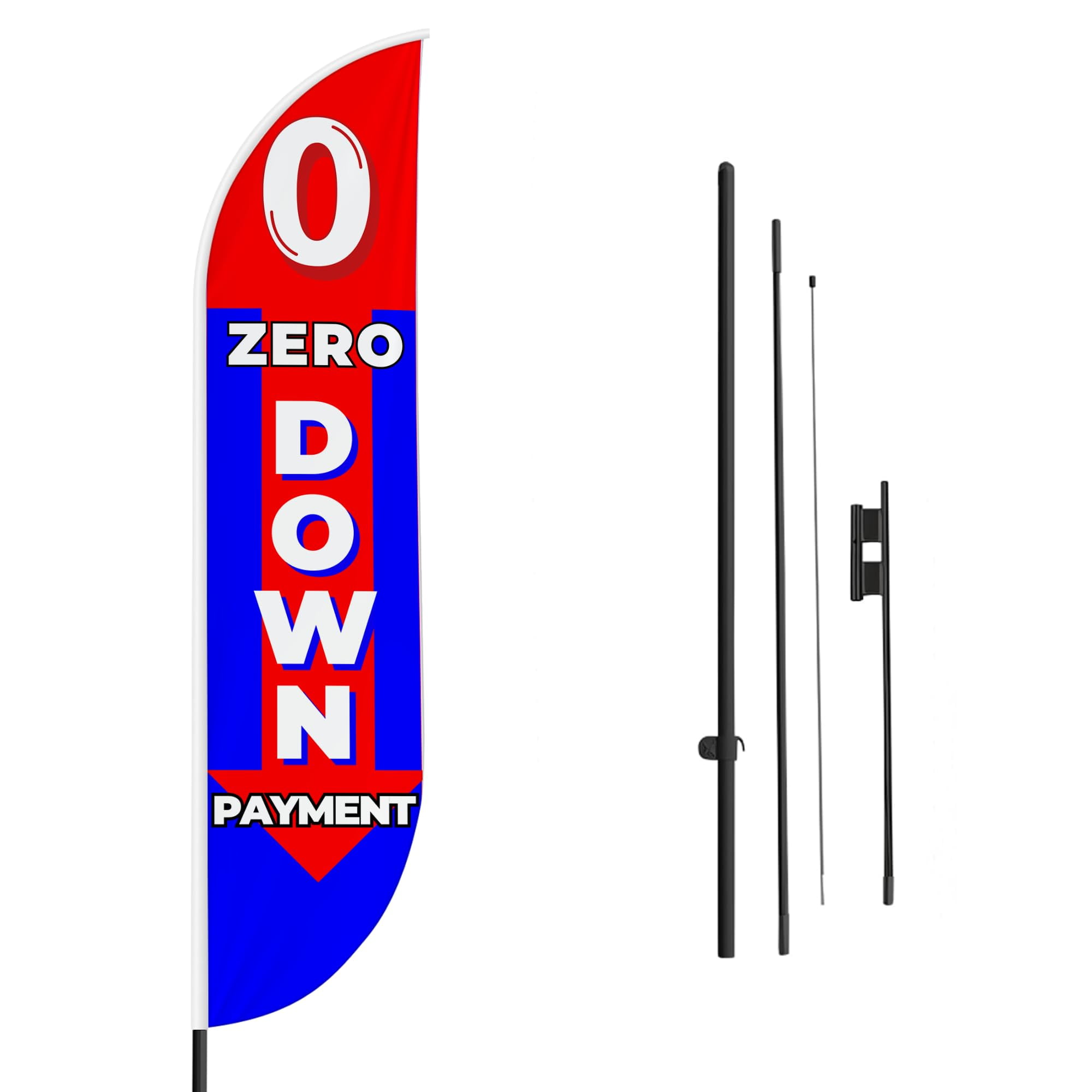 Zero Down Payment Sign feather flag Pole Mount for Outdoor by Mavis ...
