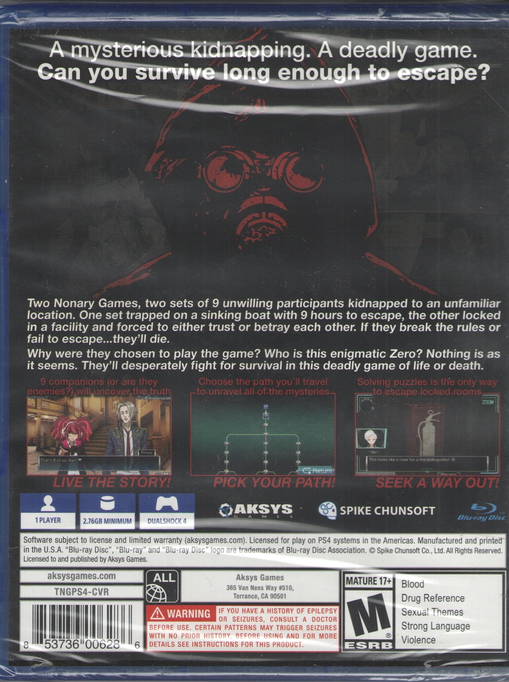 Pre-Owned Zero Escape: The Nonary Games (PS4) - Walmart.com