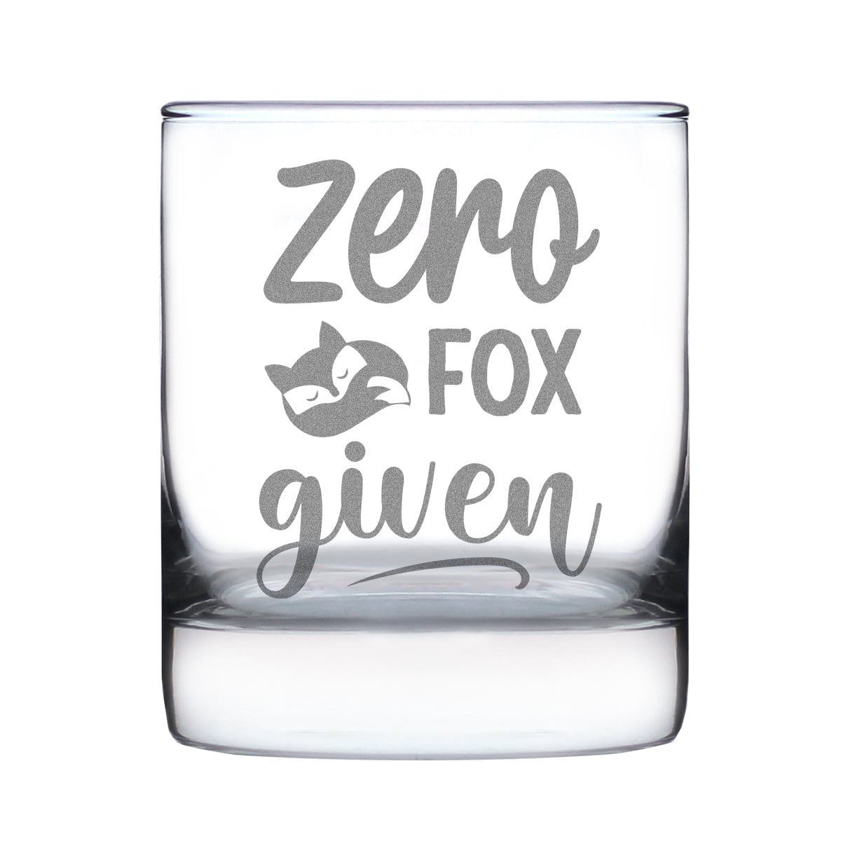 Zero Fox Given Rocks Glass, Funny Hand Engraved Whiskey Etched 10oz ...