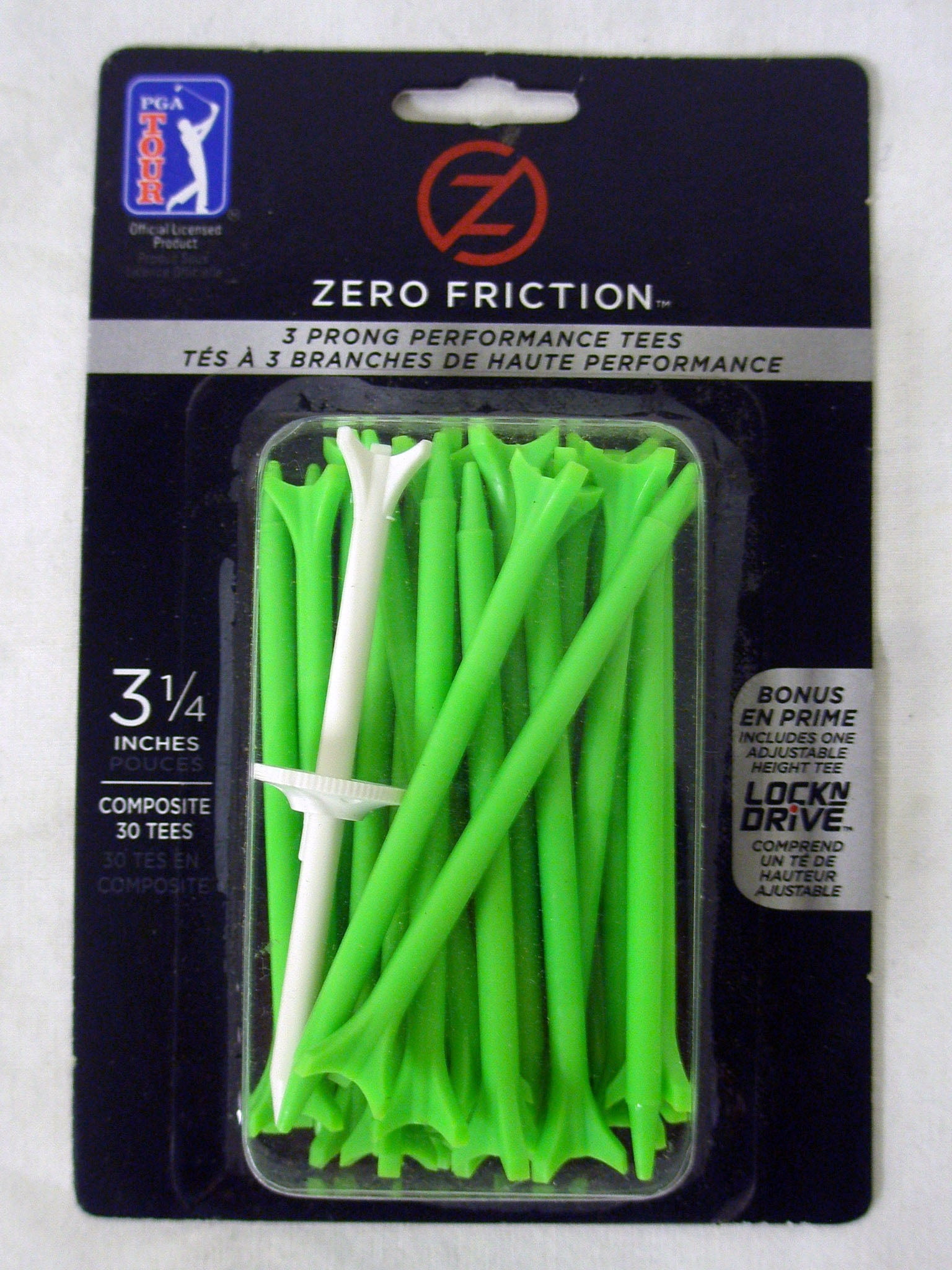 Zero Friction 3 Prong Performance Golf Tees (3.25", Green) 30pk ...