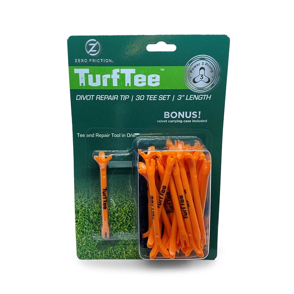 Zero Friction 3-Prong Turf Tee; 3 Inch Orange Tee 30 Per Pack - Walmart.com