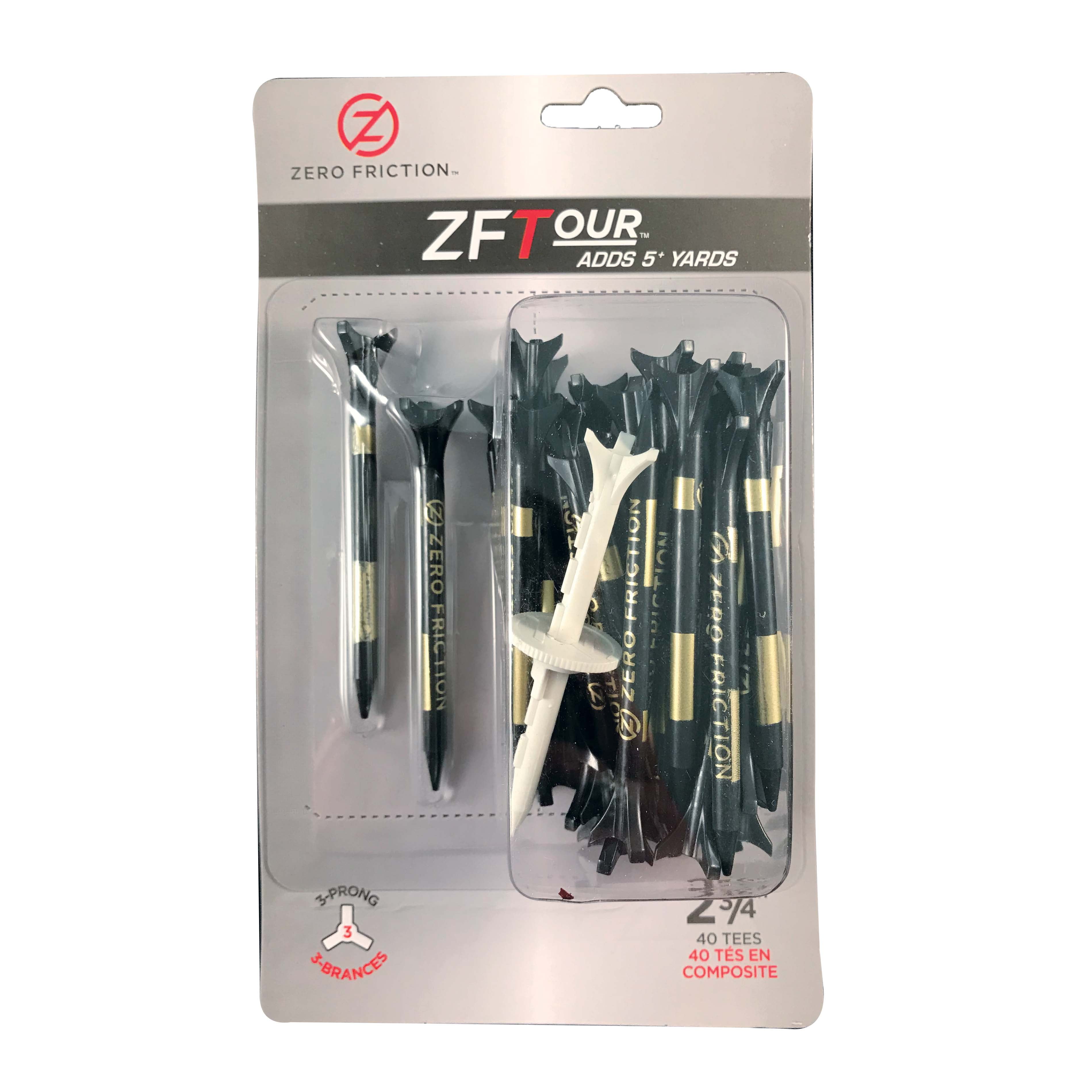 Zero Friction Tour 3 Prong Golf Tee 2-3/4 Black - Walmart.com