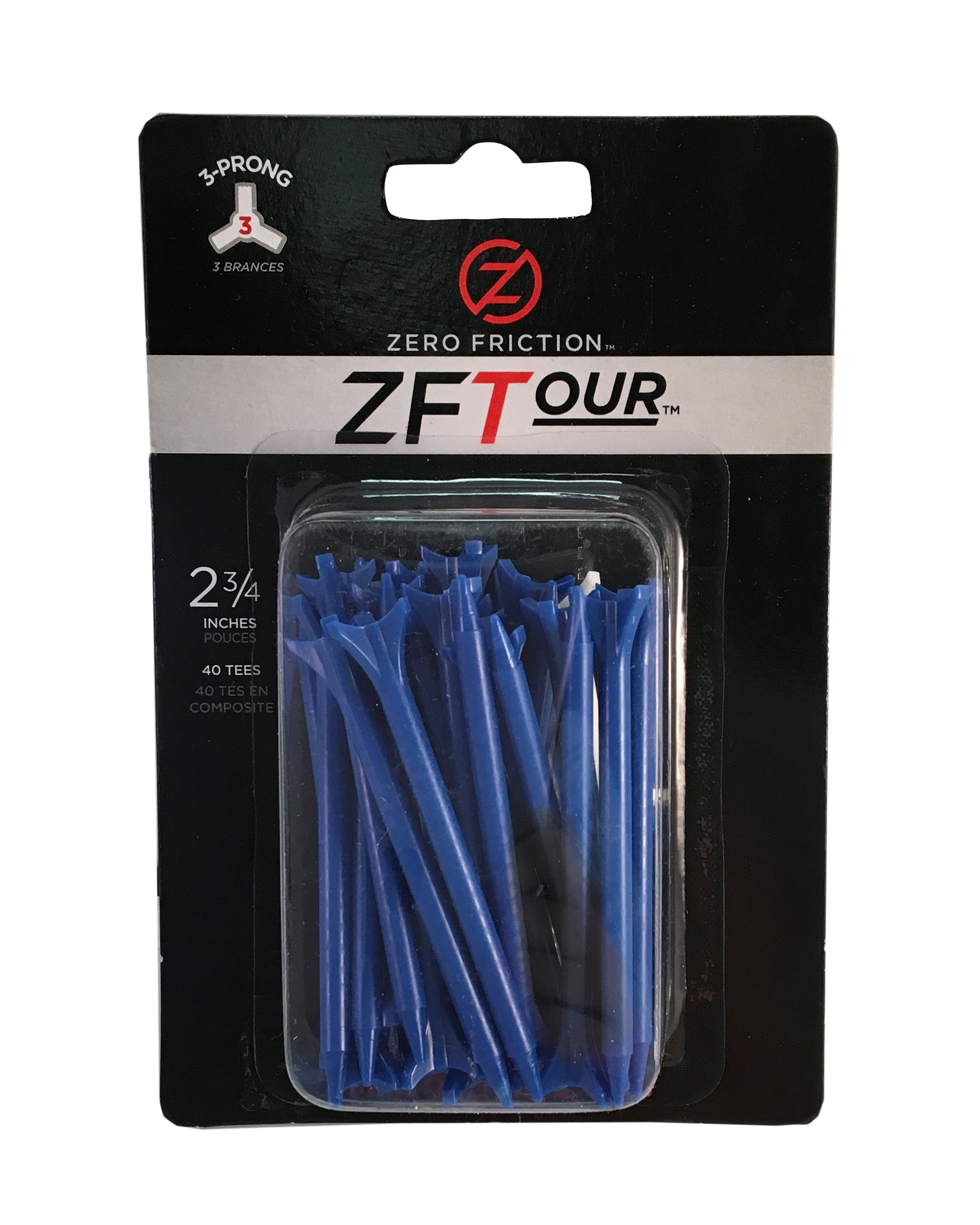 Zero Friction Tour 3 Prong Golf Tee 2-3/4 Blue - Walmart.com