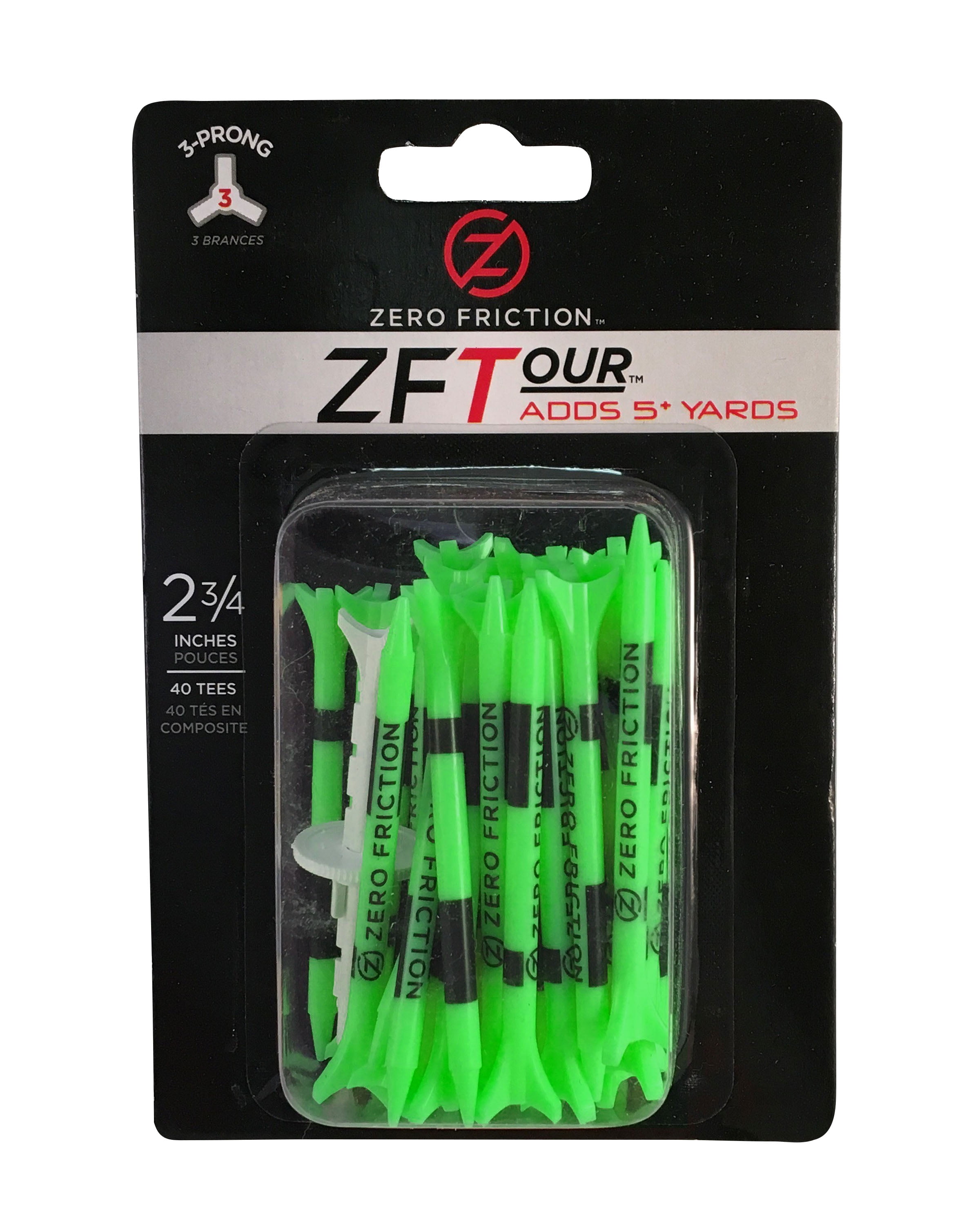 Zero Friction Tour 3 Prong Tee 2-3/4 Citrus Green - Walmart.com