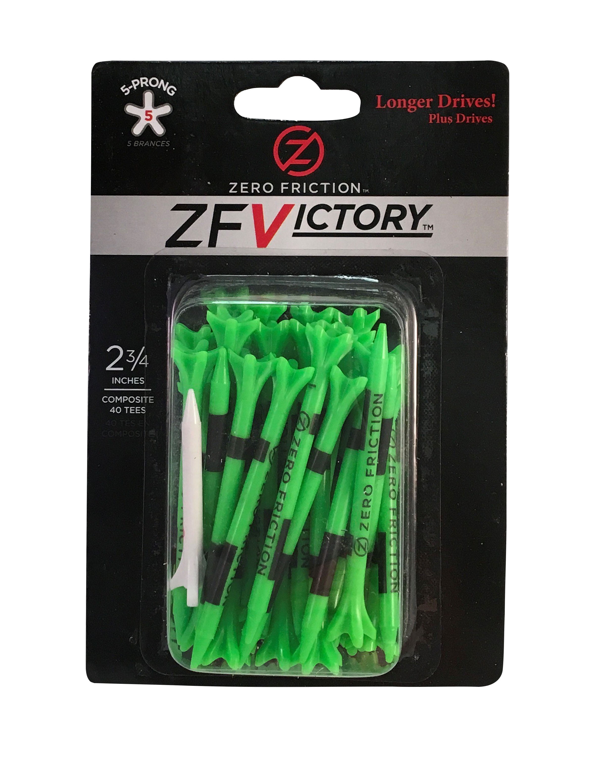 Zero Friction Victory 5 Prong 2-3/4 Green Biocomposite Golf Tees ...
