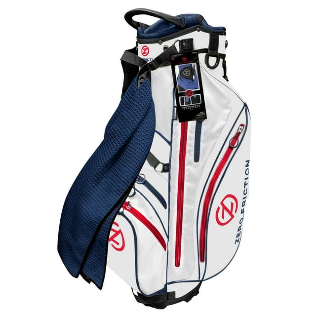 Zero Friction White Golf Stand Bag, Golf Towel and Glove Included ...