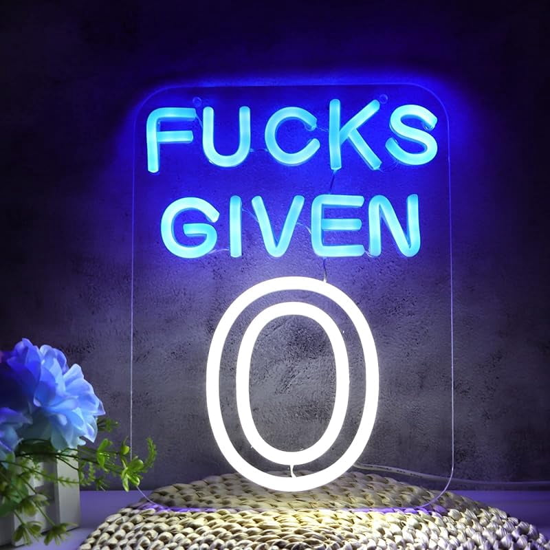 Zero Funks Given Neon Signs for Wall Decor Neon Lights for Bedroom Led ...