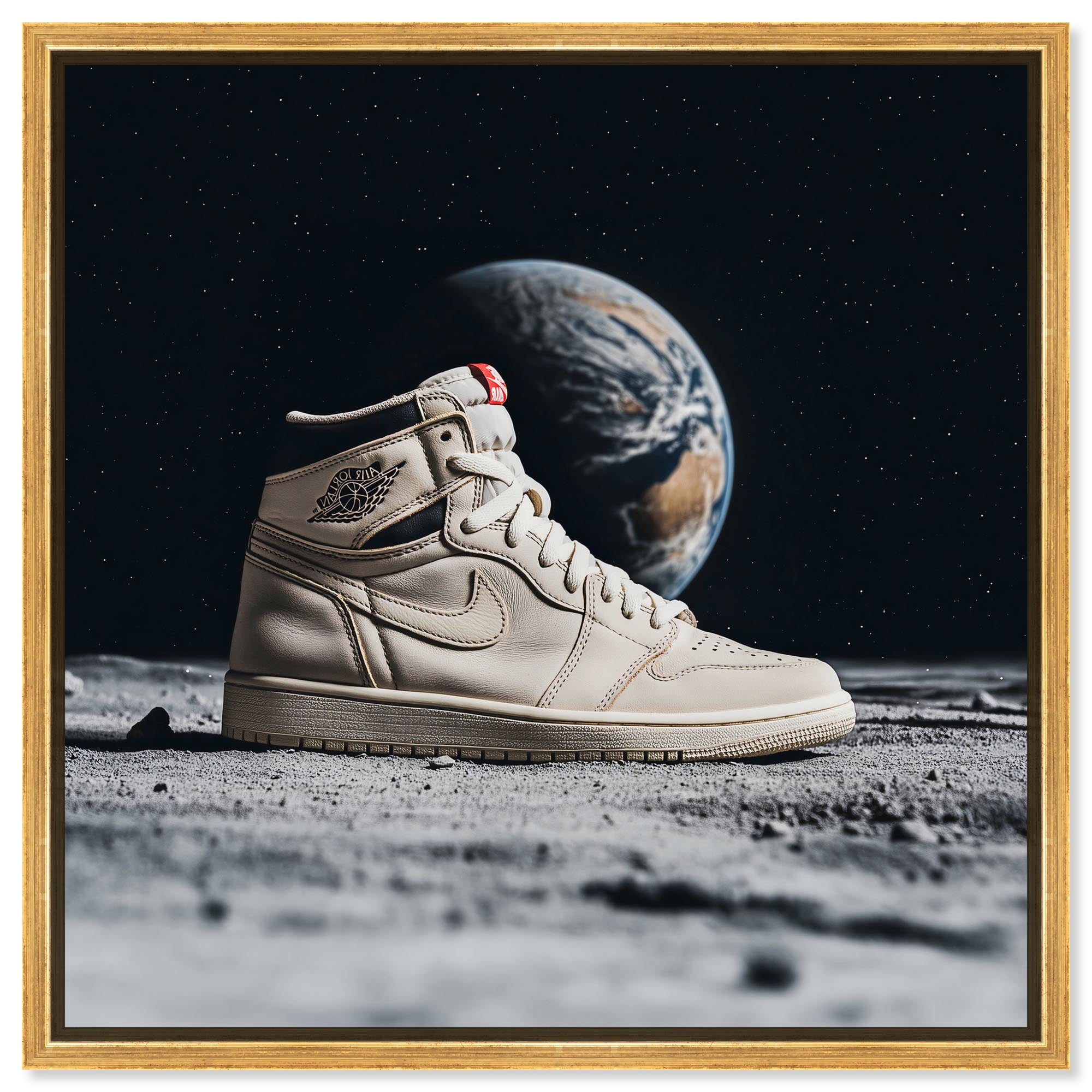 Zero-G Jordans Canvas Sneaker Posters by Art Remedy, Gold Frame, 16 x ...