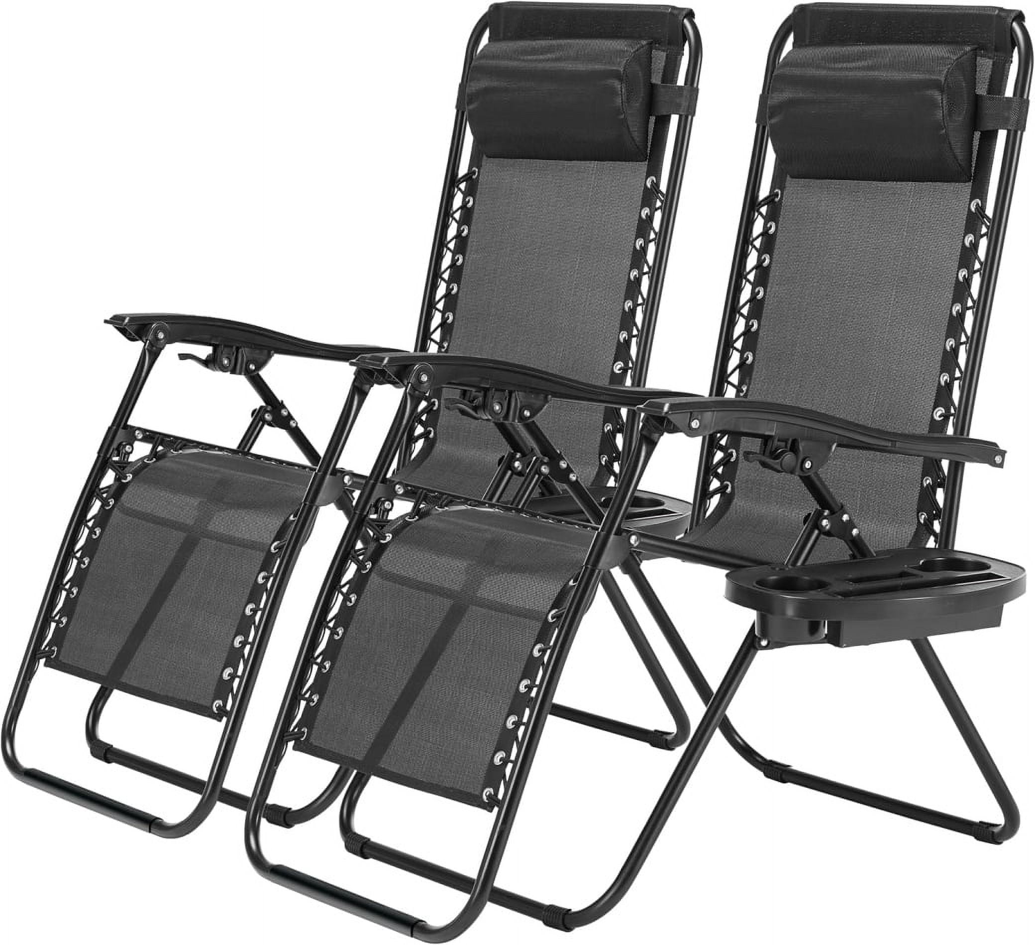 Zero Gravity Beach Chairs Set of 2, Portable Folding Reclining Chairs ...