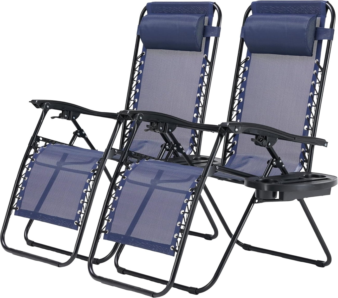 Zero Gravity Beach Chairs Set of 2, Portable Folding Reclining Chairs ...