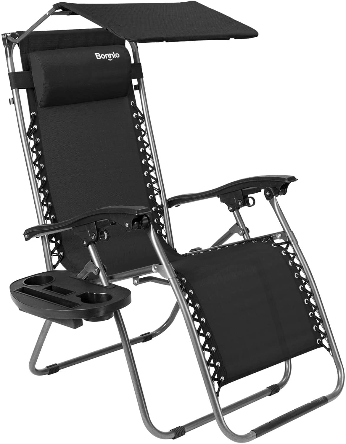 Zero Gravity Chair with Canopy Patio Sunshade Lounge Chair, Adjustable ...