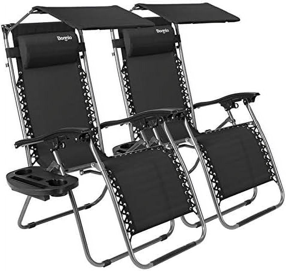 Zero Gravity Chair with Canopy Patio Sunshade Lounge Chair, Adjustable ...