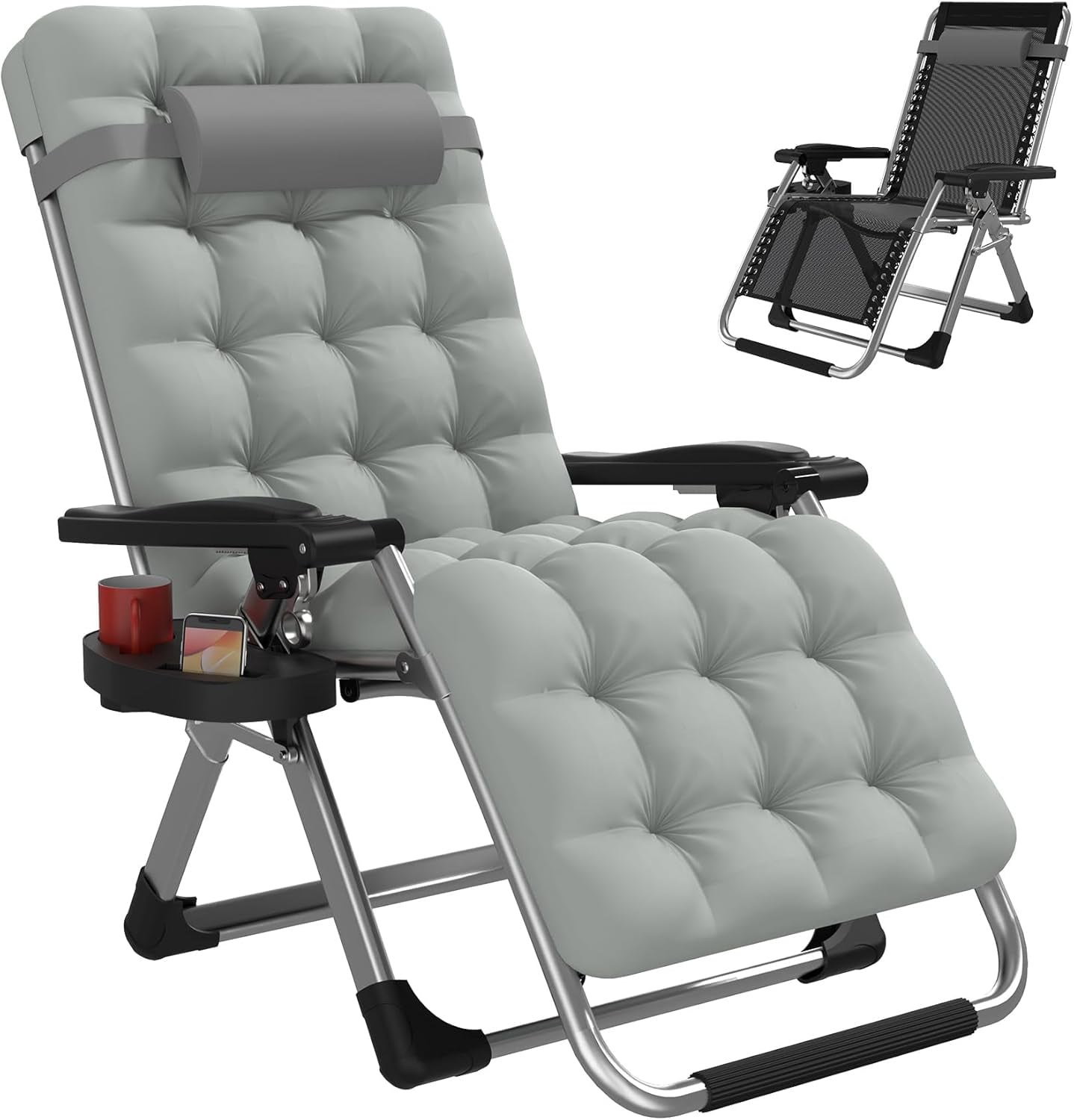 Zero Gravity Chair Lounge Chair Recliner w/Upgraded Lock and Removable ...