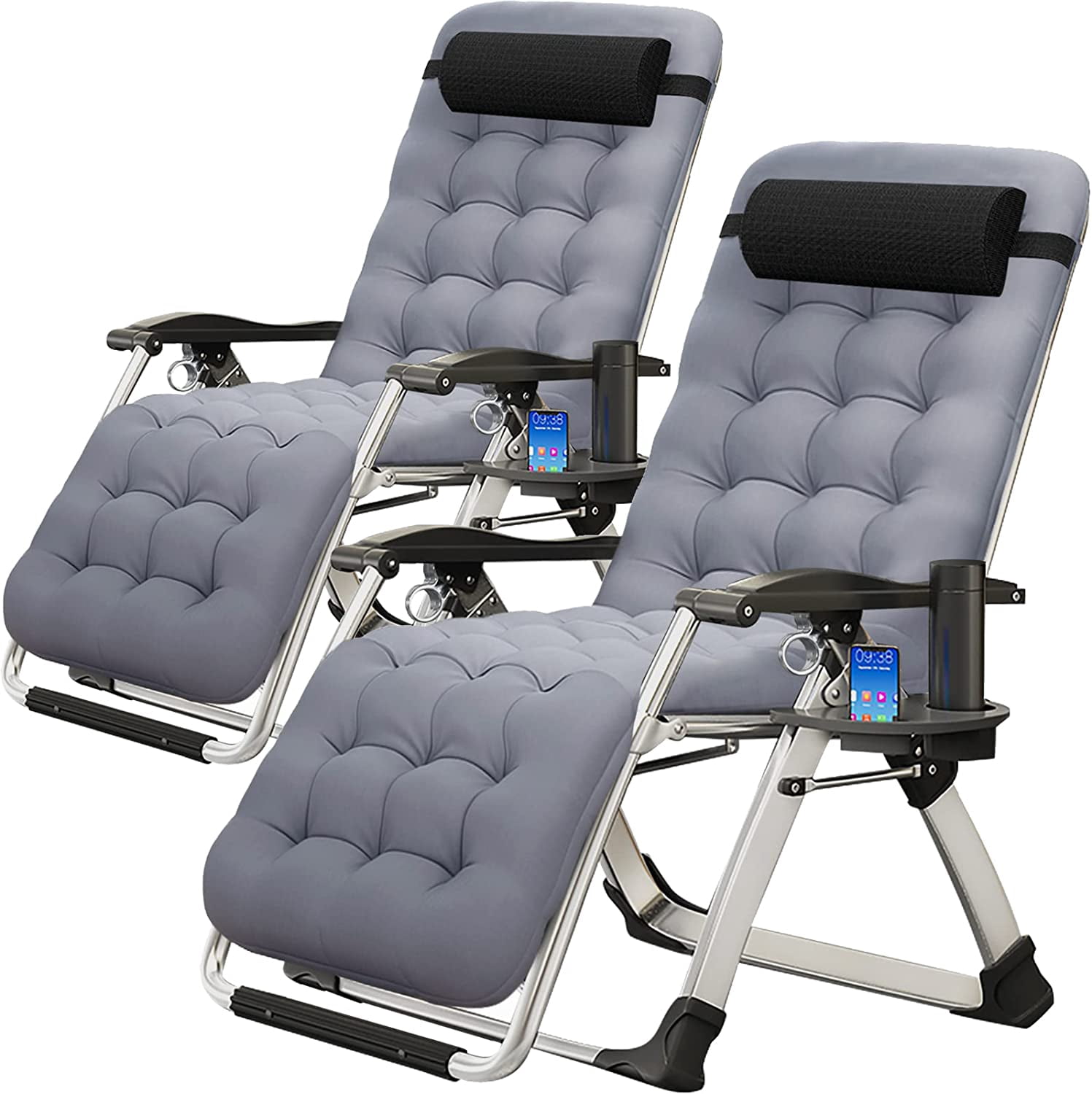 Zero Gravity Chair, Outdoor Padded Lounge Chair with Side Table, Zero ...