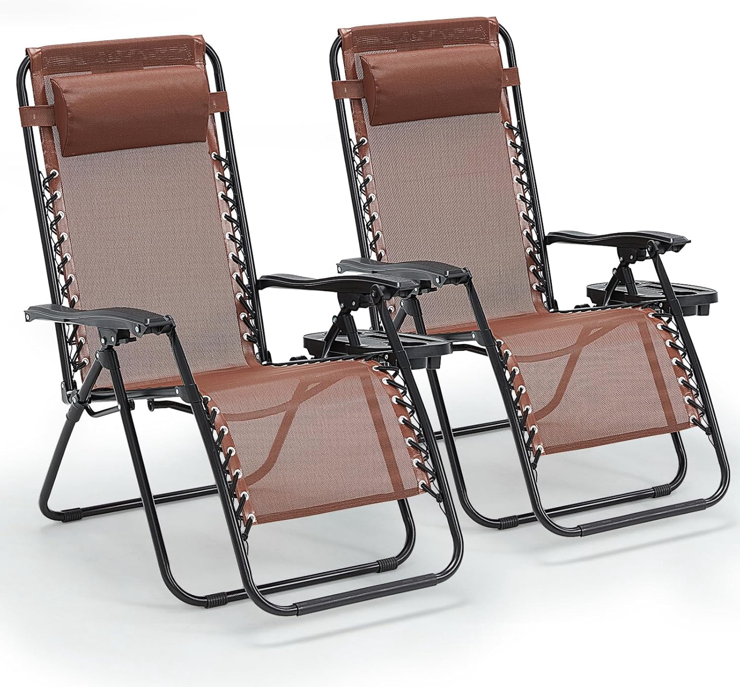 Zero Gravity Chair Set of 2, 350 lbs Capacity, Reclining Folding ...
