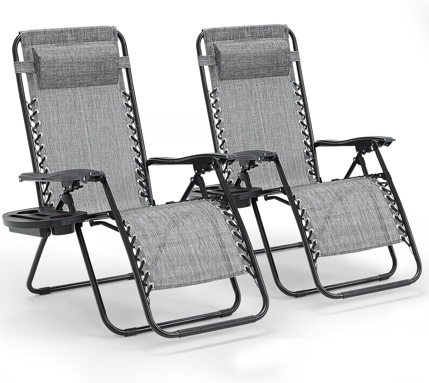 Zero Gravity Chair Set of 2, 350 lbs Capacity, Reclining Folding ...