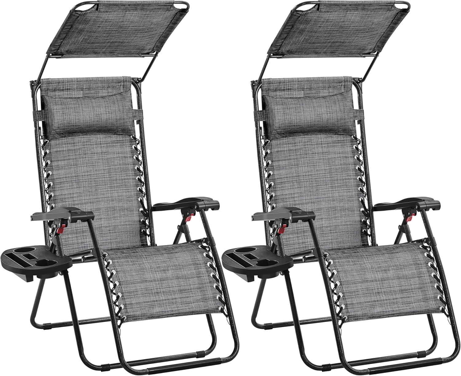 Zero Gravity Chair Set of 2, Foldable Patio Recliner with Adjustable ...