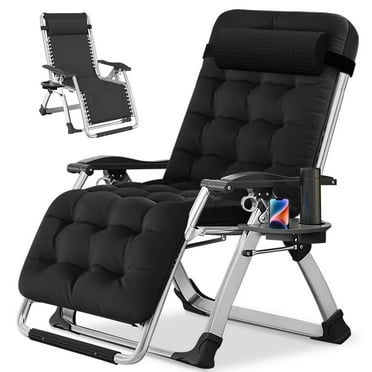 Set of 2 Zero Gravity Chair, Folding Lounge Chair with Wide Armrest ...