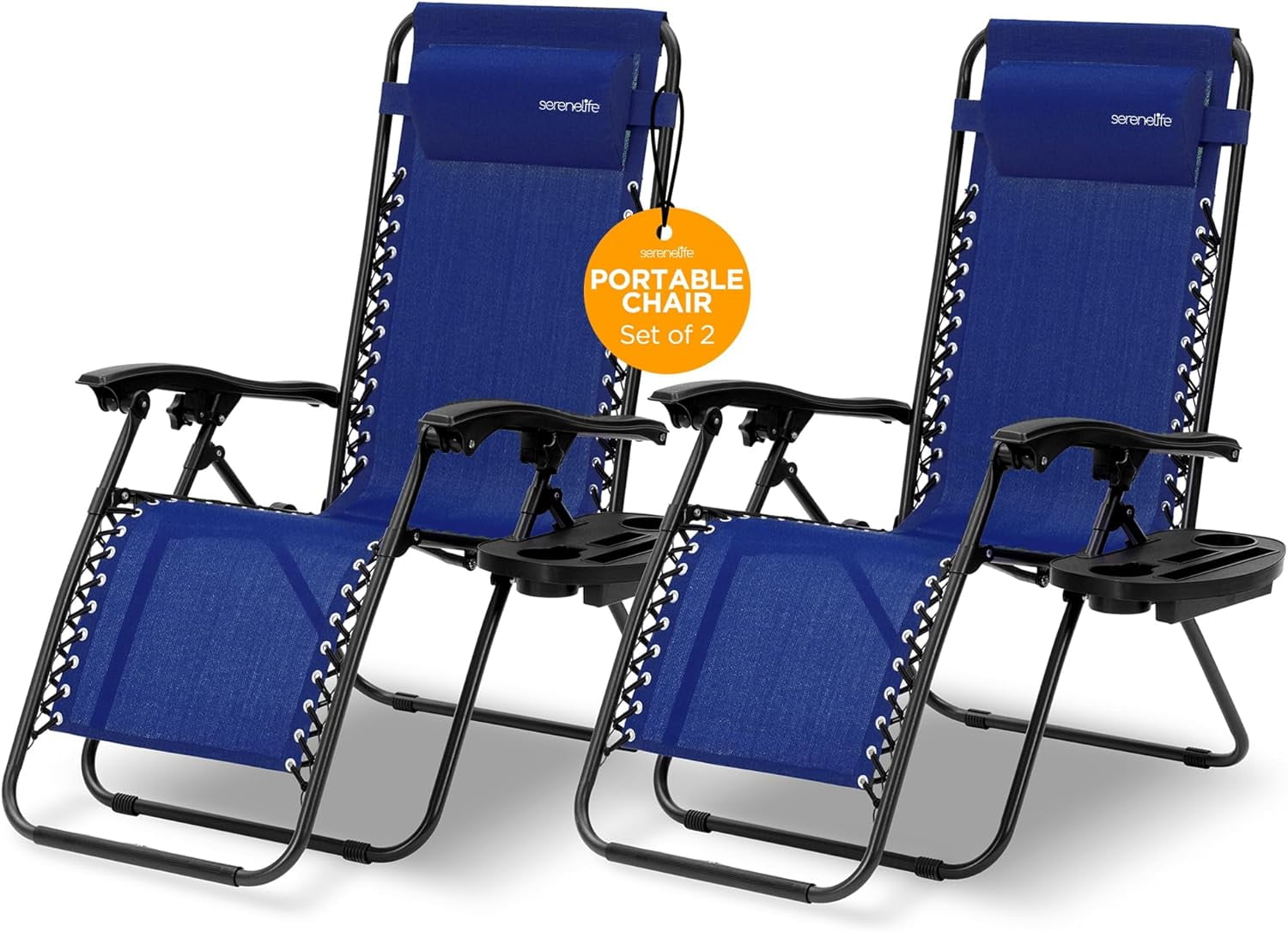 Zero Gravity Chairs Set of 2 - Adjustable Steel Mesh Lawn Chairs ...