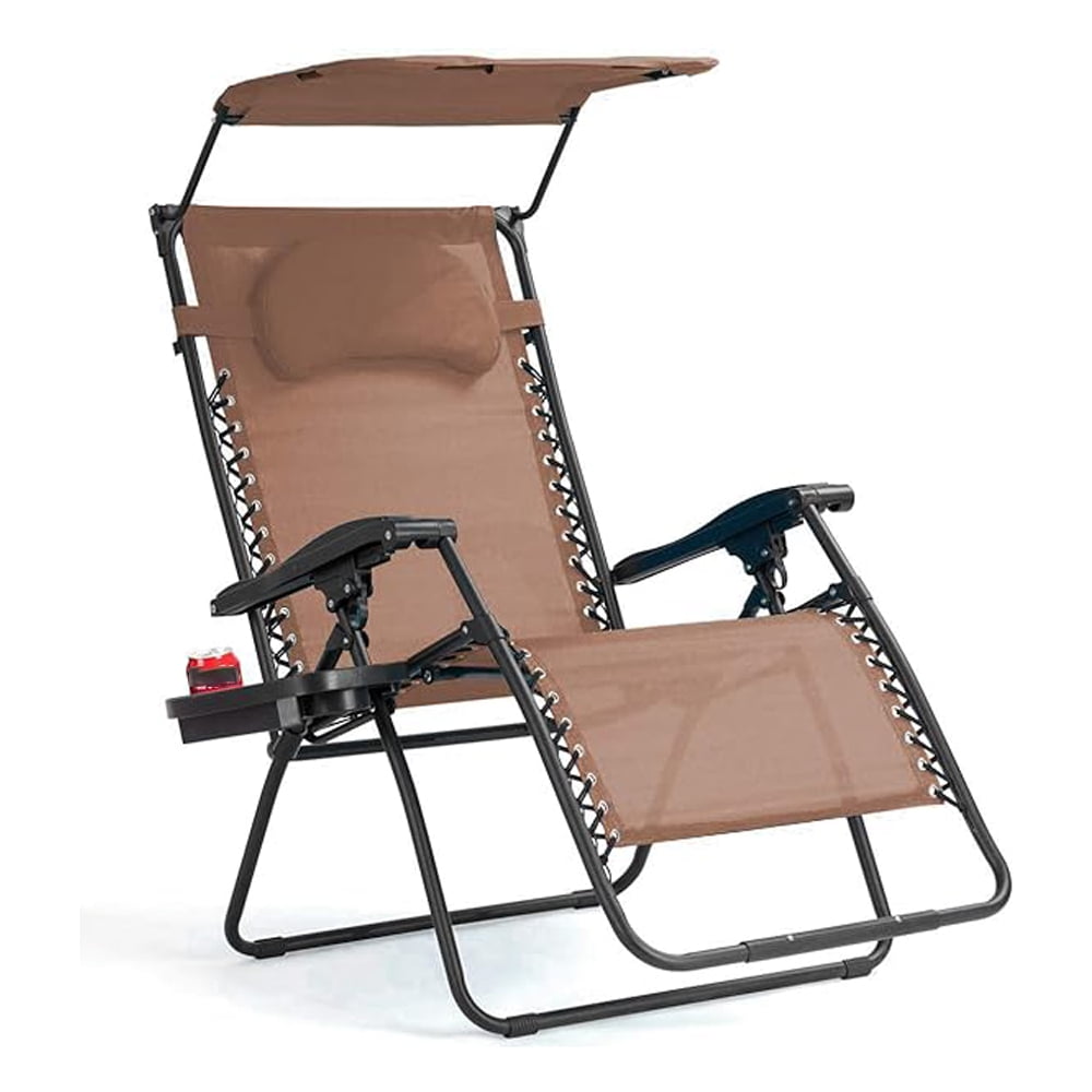 Zero Gravity Chairs, X-Large Folding Lounge Lawn Chair with Canopy ...
