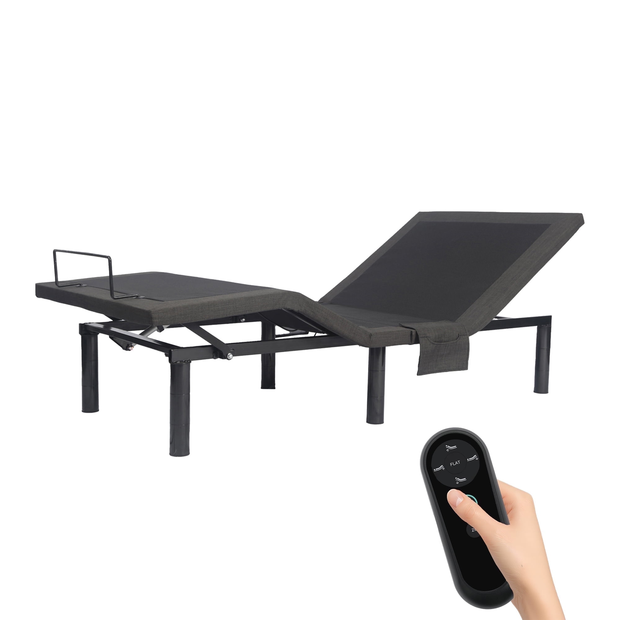 Twin XL Adjustable Bed Base Frame with Wireless Remote, Removable Side ...