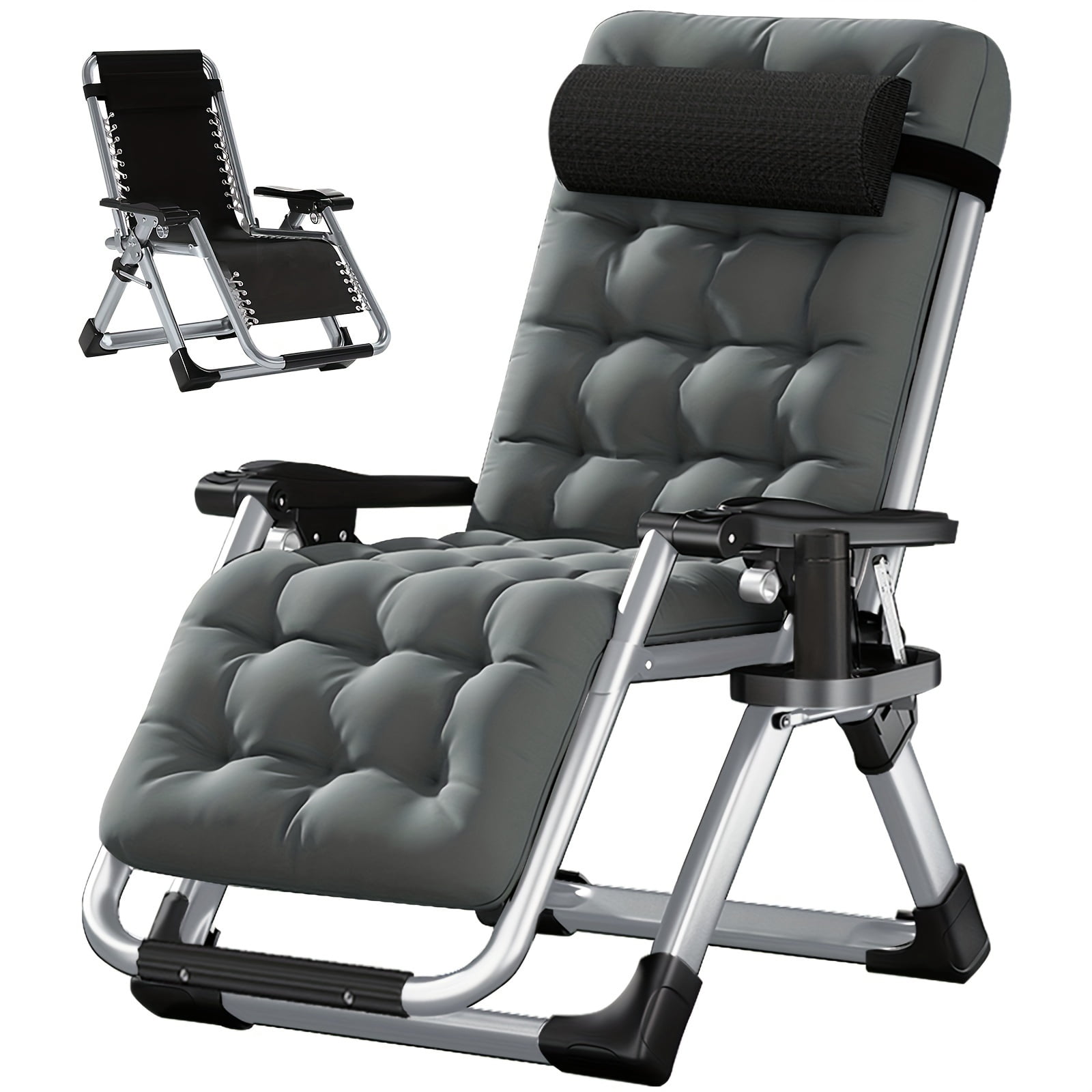 Zero Gravity Folding Lounge Chair with Side Table - Sturdy Outdoor ...